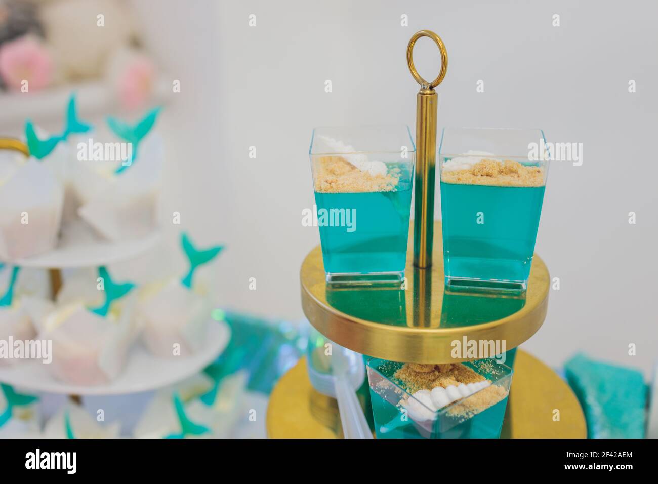A lovely delicious candy bar in turquoise colors Stock Photo - Alamy