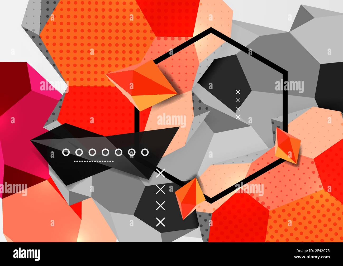 Color 3d geometric composition poster. Color 3d geometric composition ...