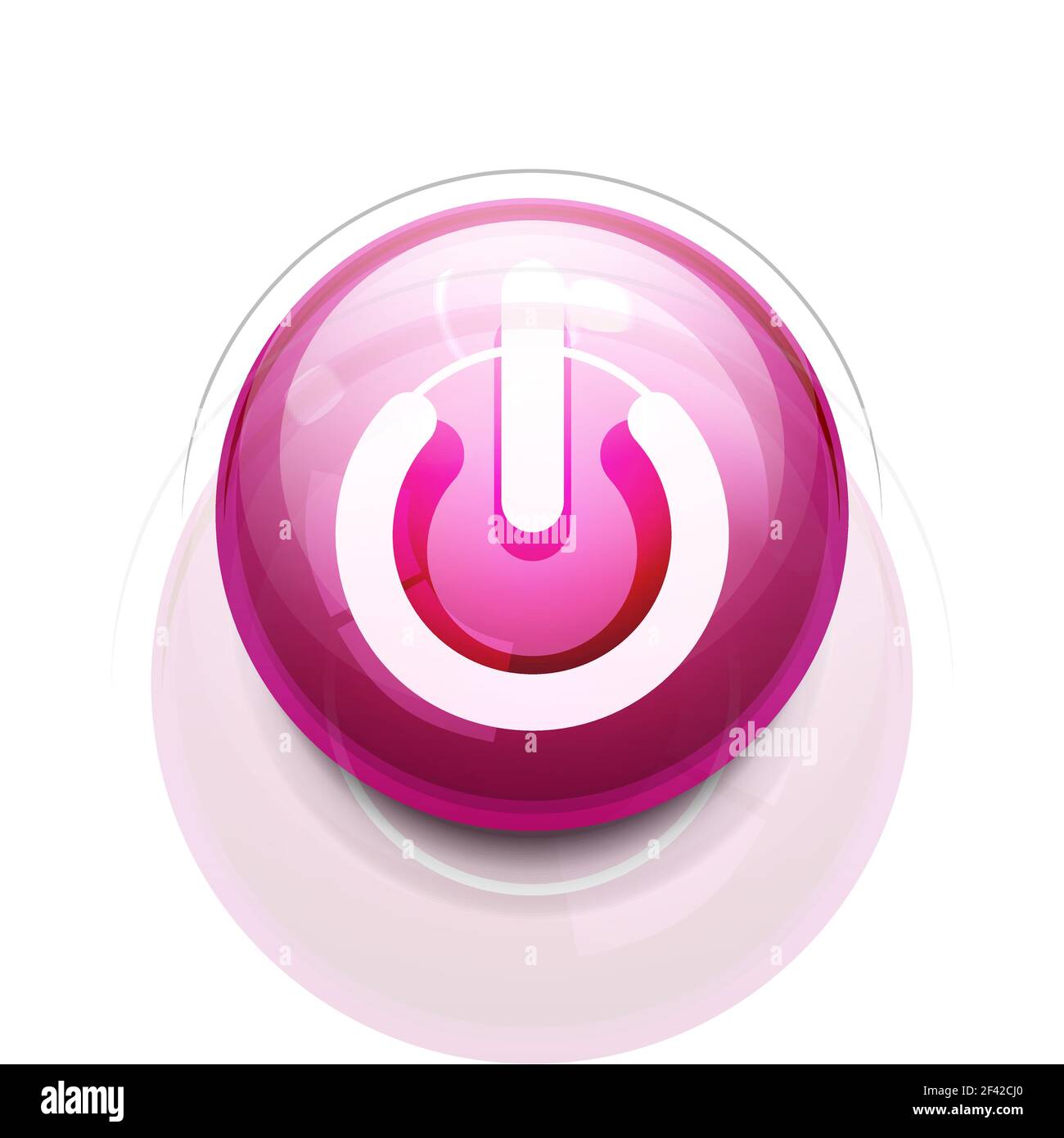 Power button icon, start symbol, web design UI or application design ...