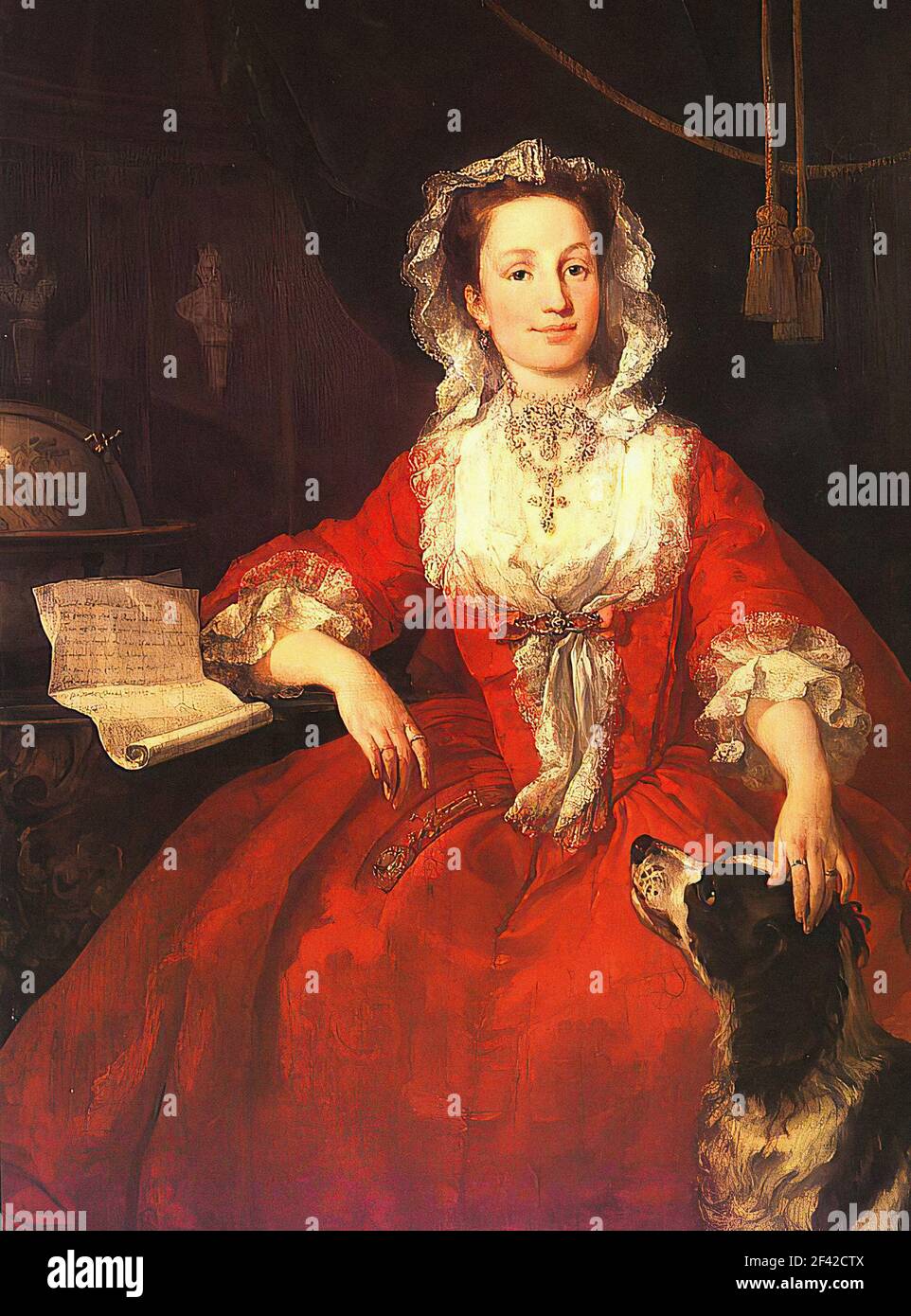 William Hogarth- Miss Mary Edwards 1742 Stock Photo - Alamy