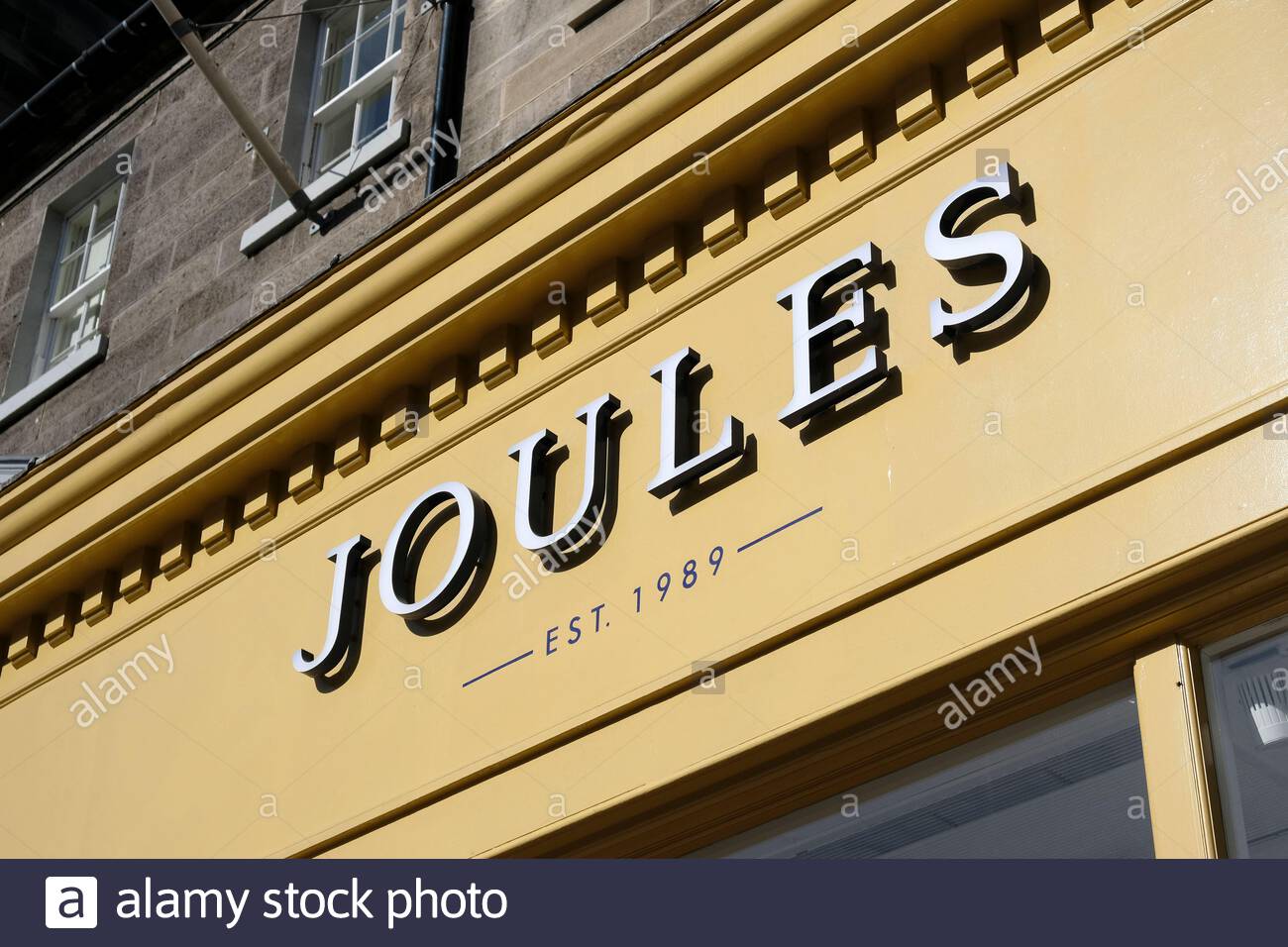 Joules fashion chain sign Stock Photo - Alamy