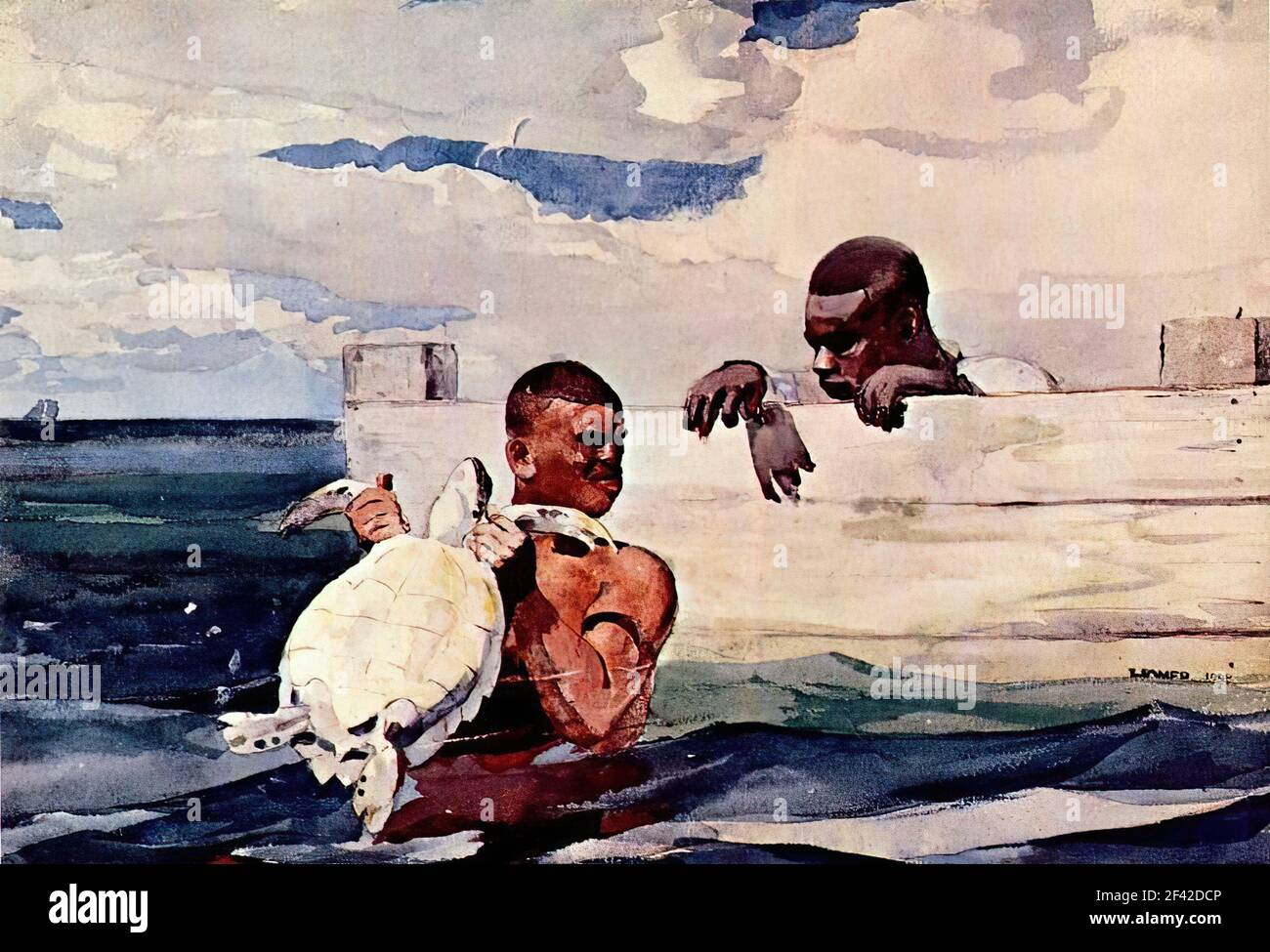 Winslow Homer - Turtle Pound 1898 Stock Photo - Alamy