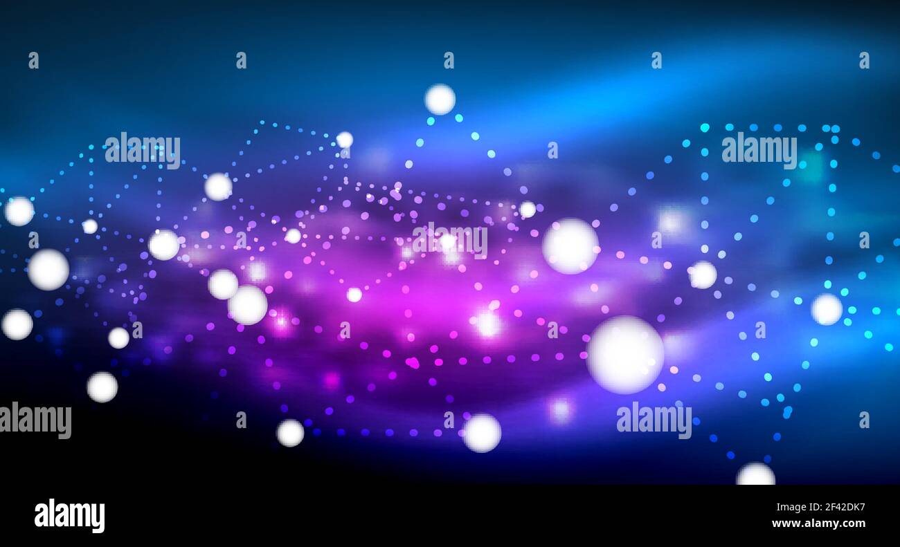 Shiny stars, neon glowing digital connected light dots. Shiny stars ...