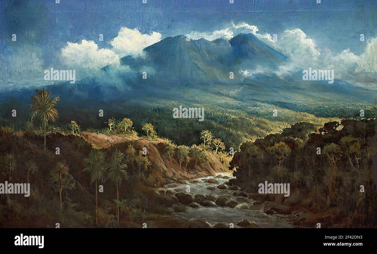 Abdullah Suriosubroto (1878 — 1941) - Indonesian Landscape Stock Photo ...