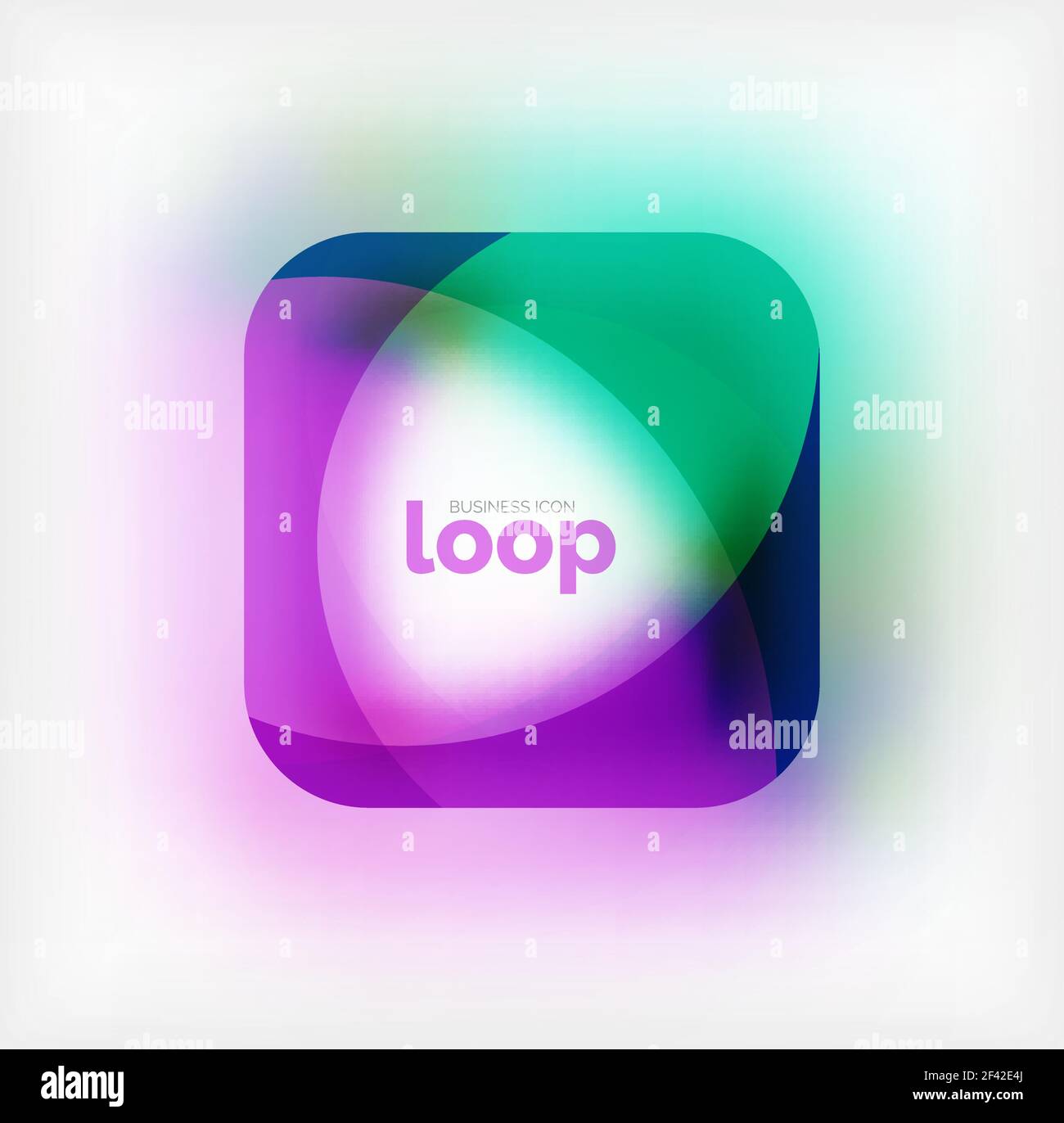 Vector square loop business symbol, geometric icon created of waves ...