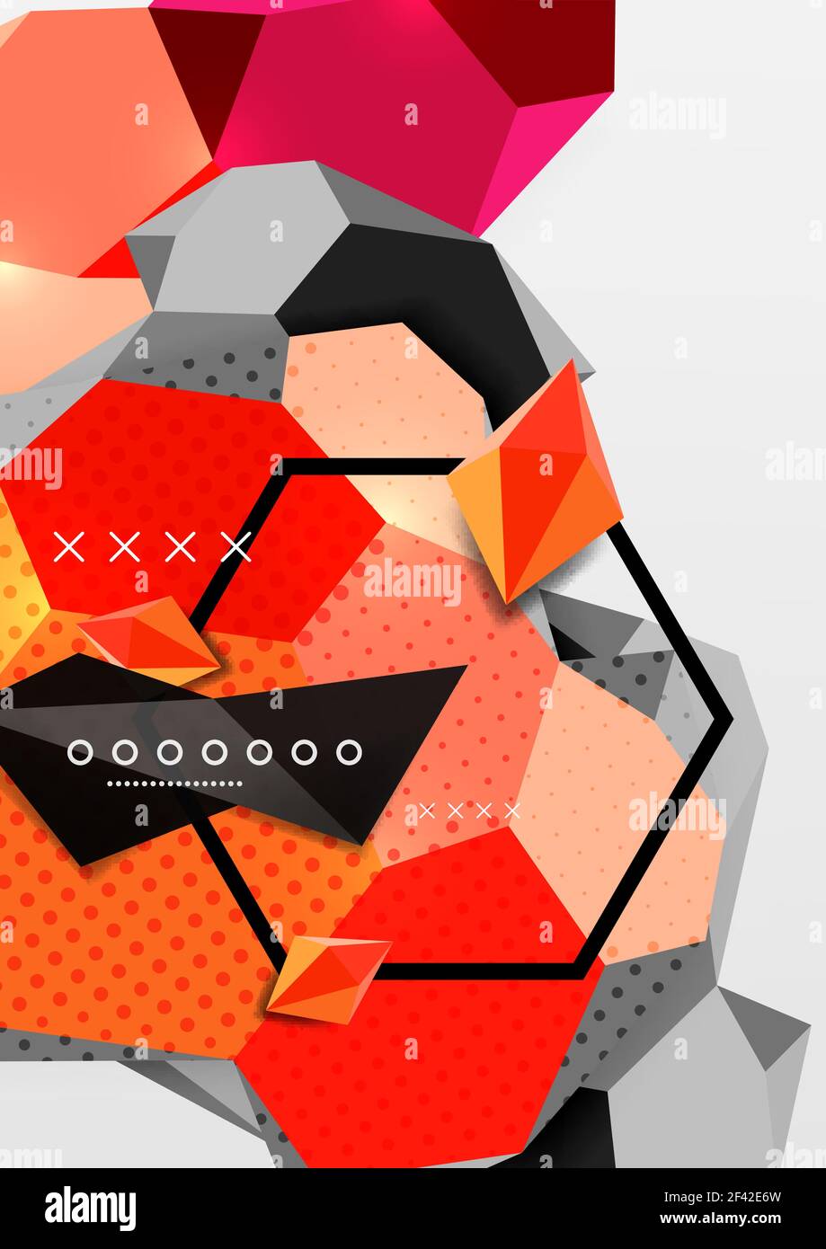 Color 3d geometric composition poster. Color 3d geometric composition ...