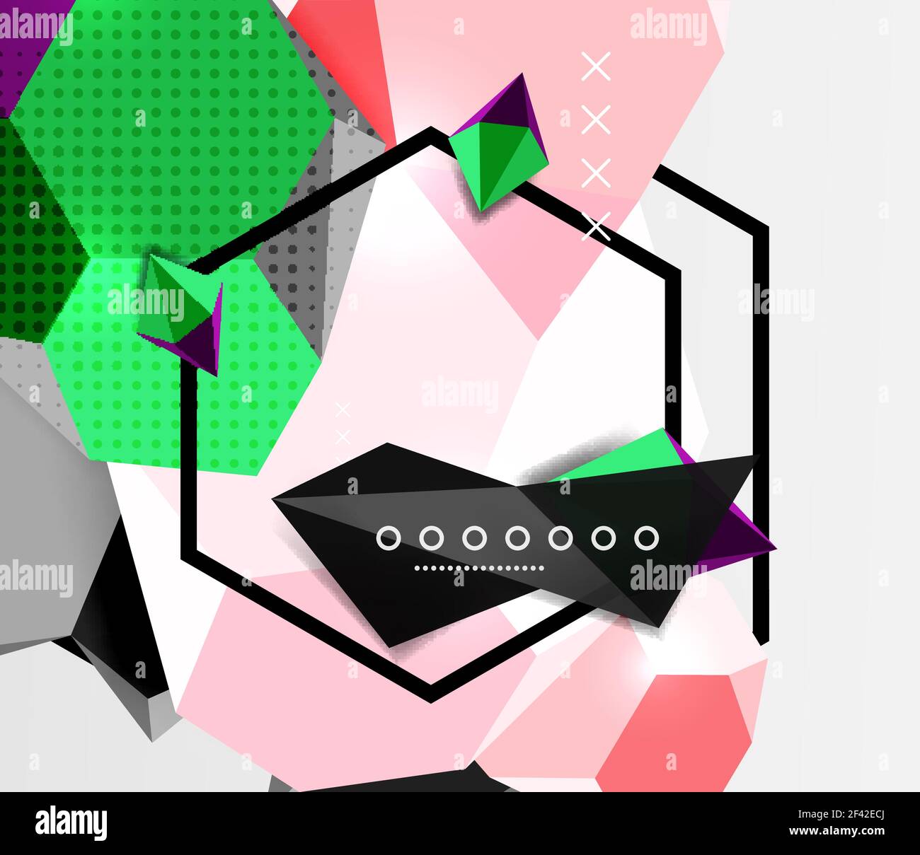 Color 3d geometric composition poster. Color 3d geometric composition ...