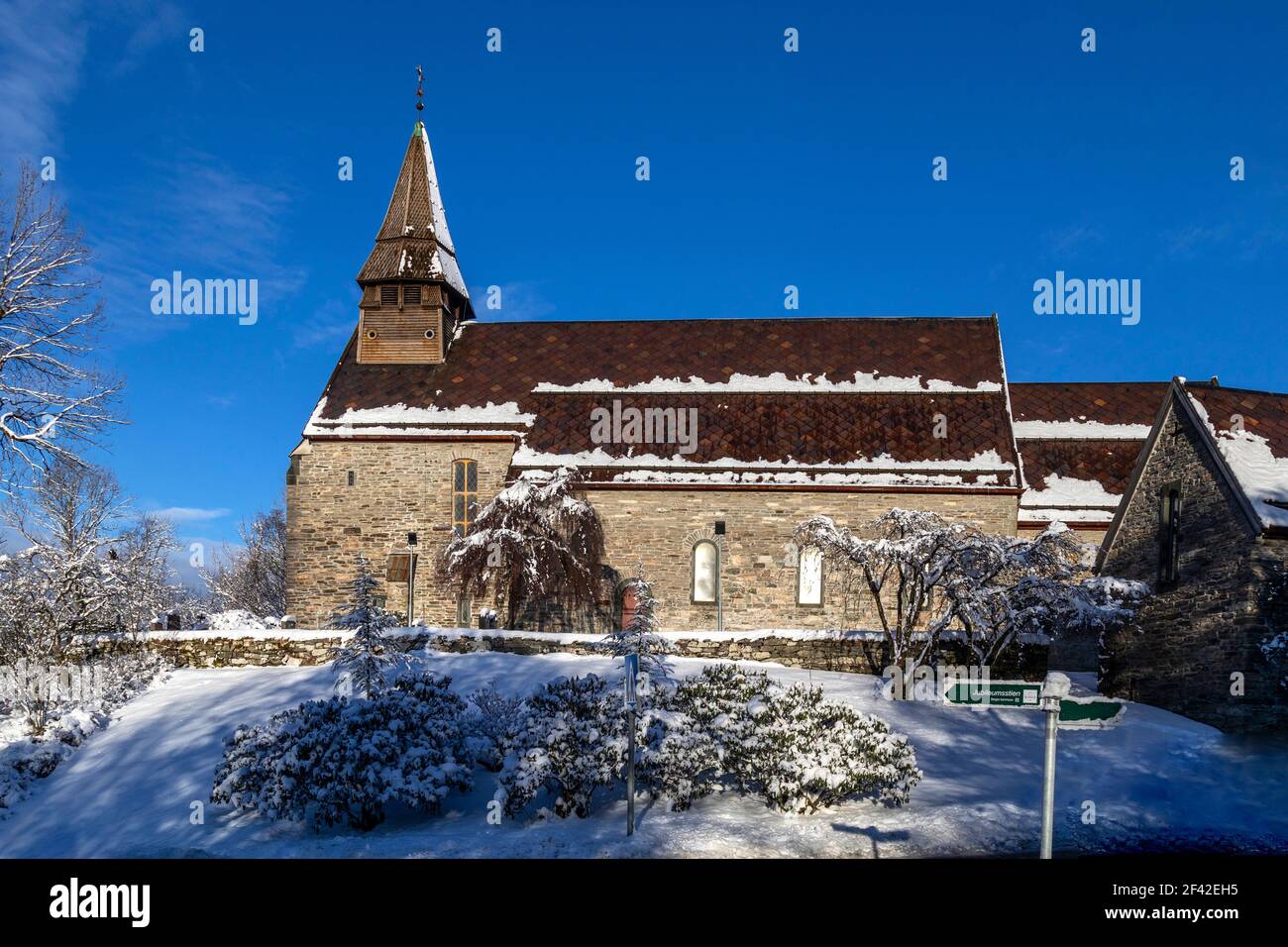 Fana church, outside city of Bergen, Norway Stock Photo - Alamy