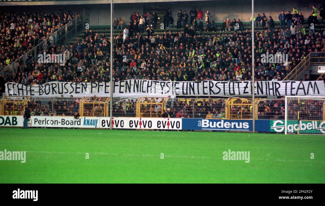 Borussia dortmund fans support their team hi-res stock photography and ...