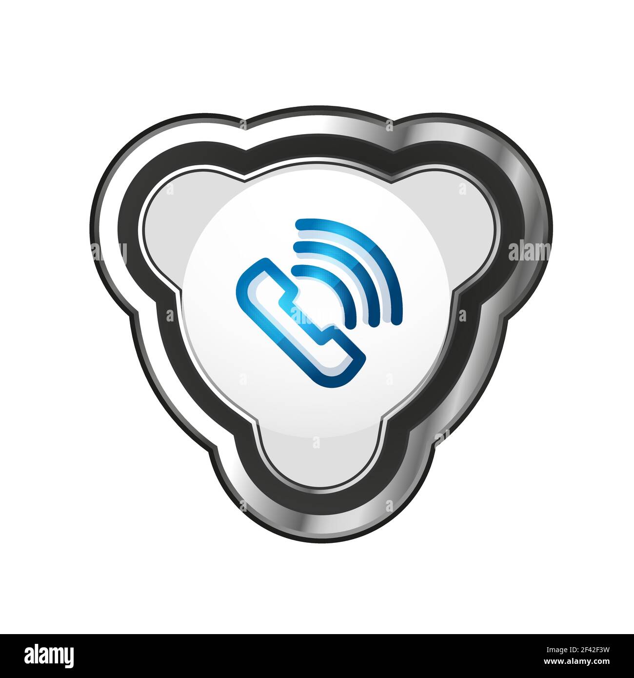 Old fashioned phone button, call center support icon. Old fashioned ...