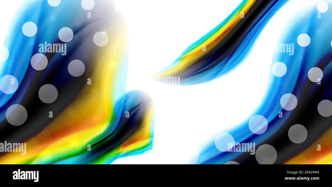 Vector flowing liqiud colors isolated on white, wave abstract ...