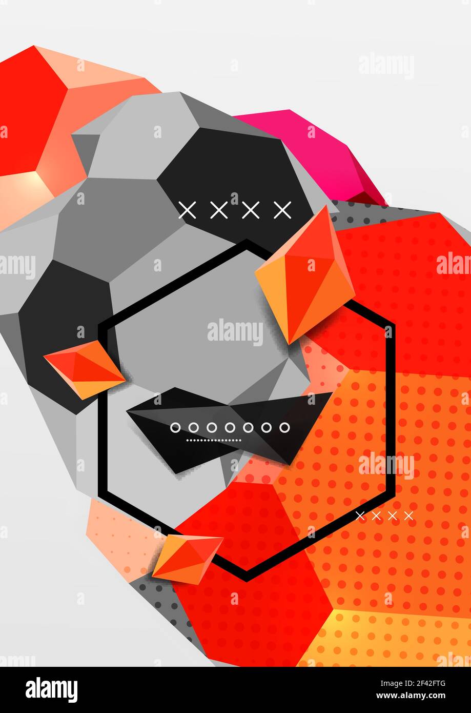 Color 3d geometric composition poster. Color 3d geometric composition ...