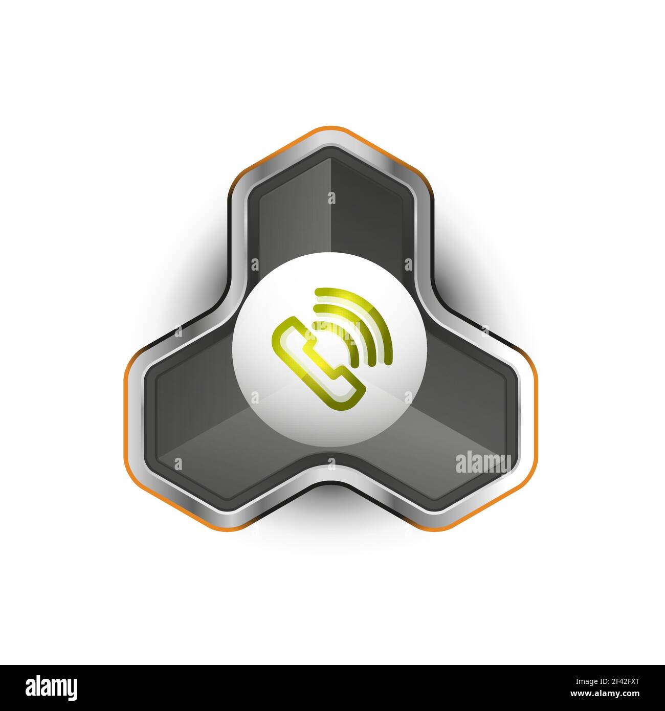 Old fashioned phone button, call center support icon. Old fashioned ...