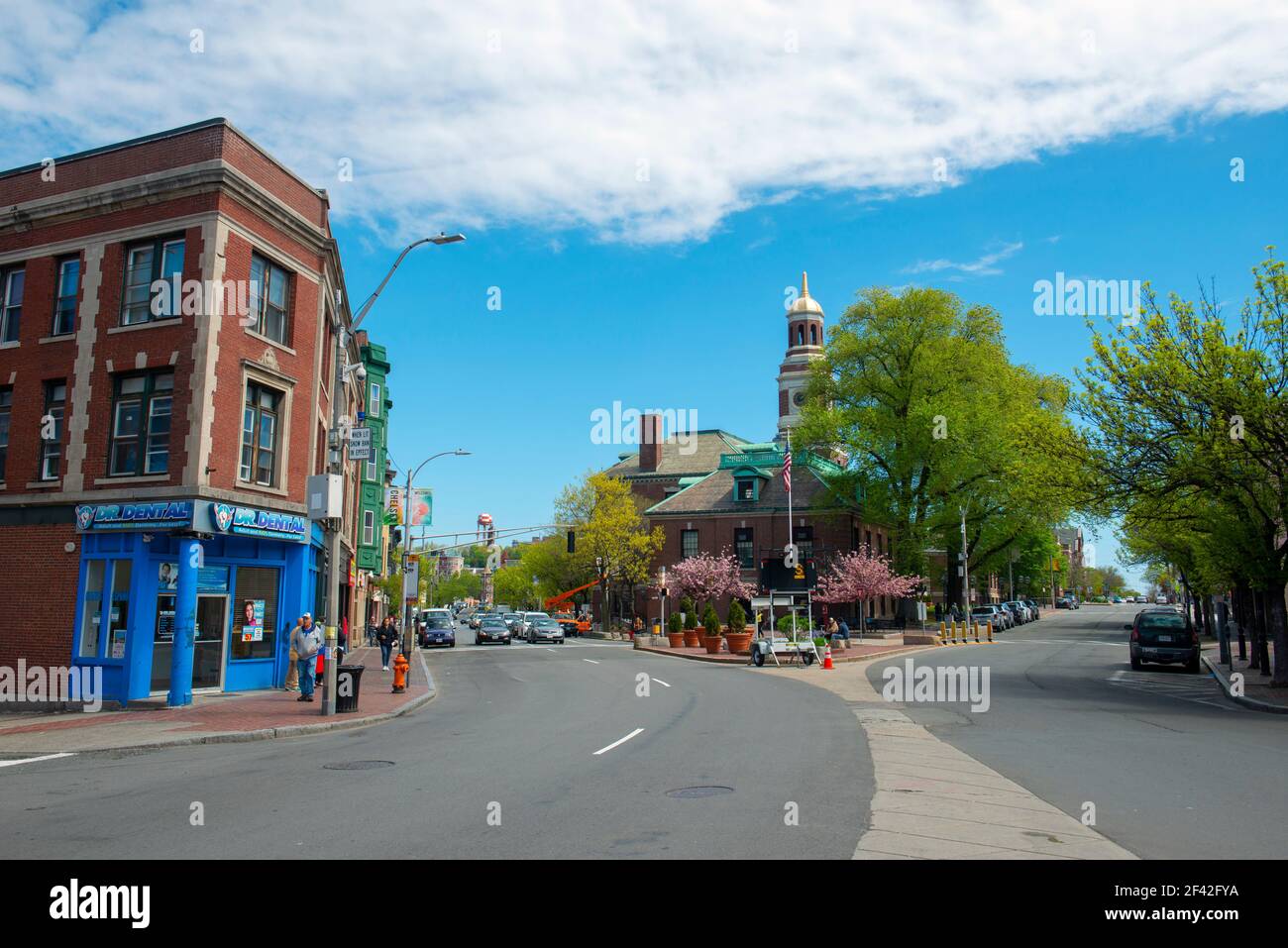 Historic commercial buildings on Broadway and Washington Avenue at ...
