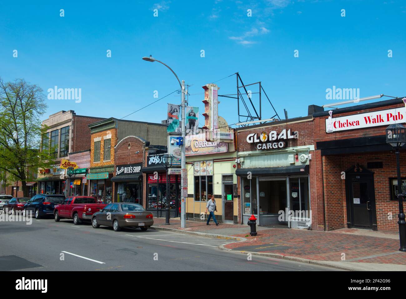 Historic commercial buildings on Broadway between 4th and 5th Street in ...