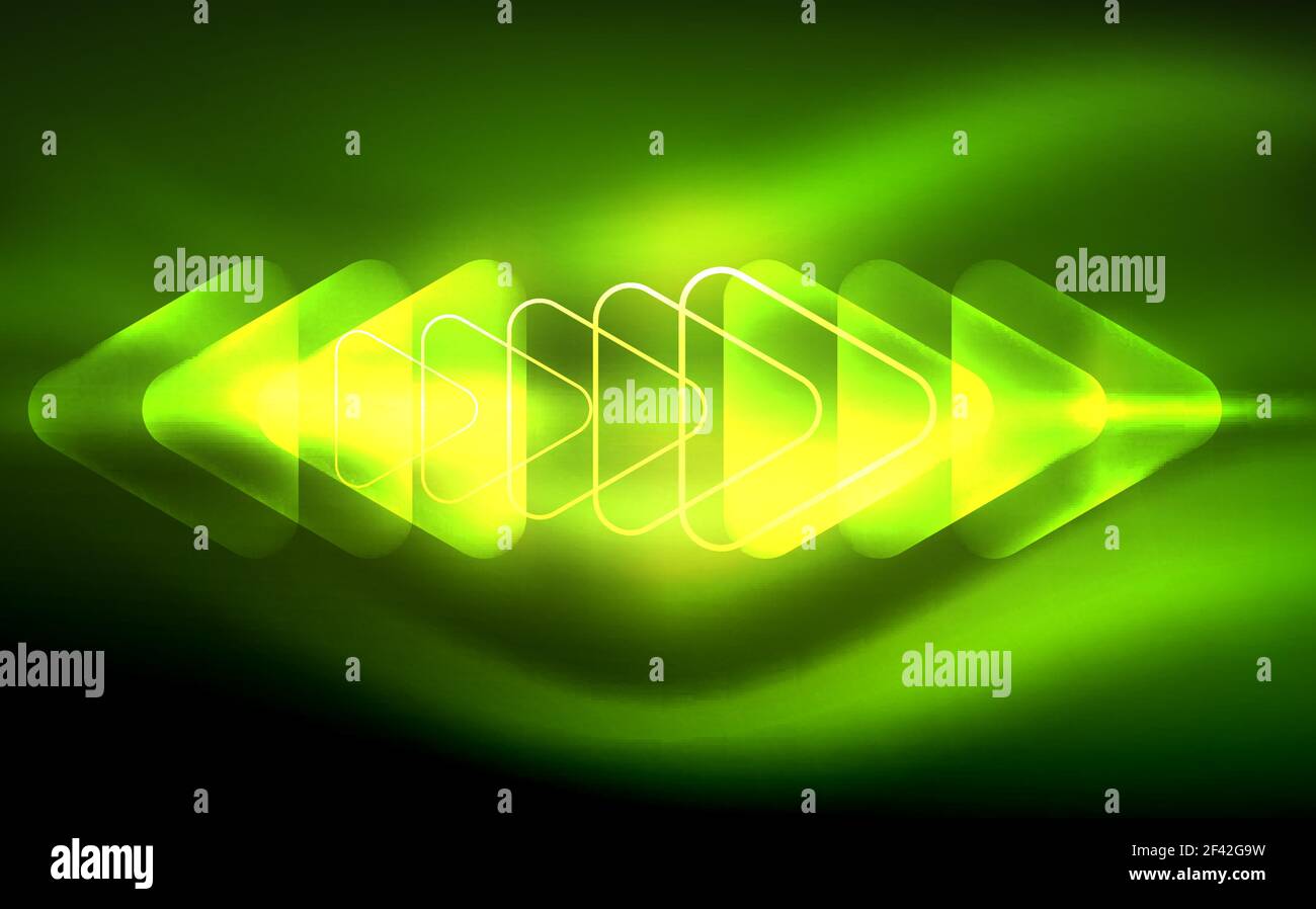 Glowing vector triangle geometric shapes in dark space. Glowing vector ...