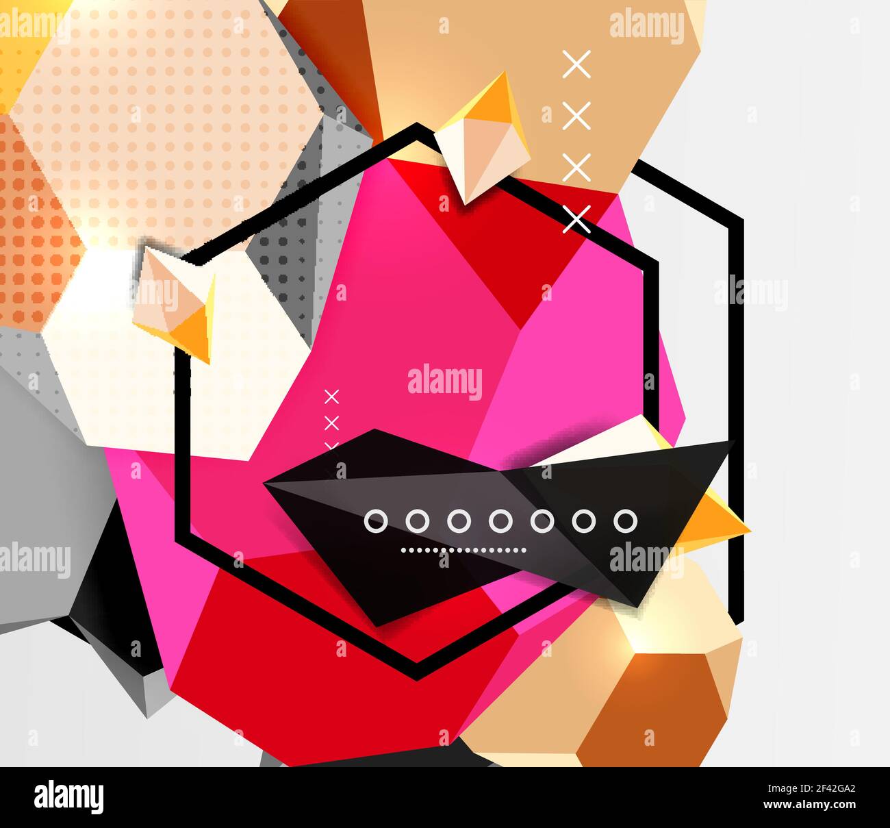 Color 3d geometric composition poster. Color 3d geometric composition ...