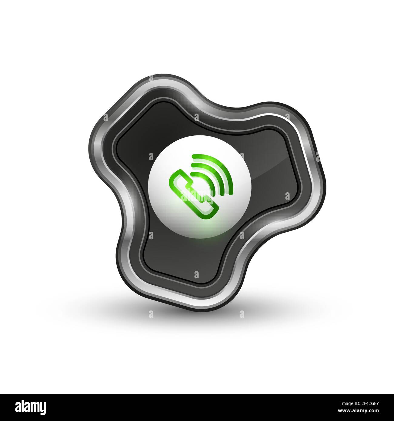 Old fashioned phone button, call center support icon. Old fashioned ...
