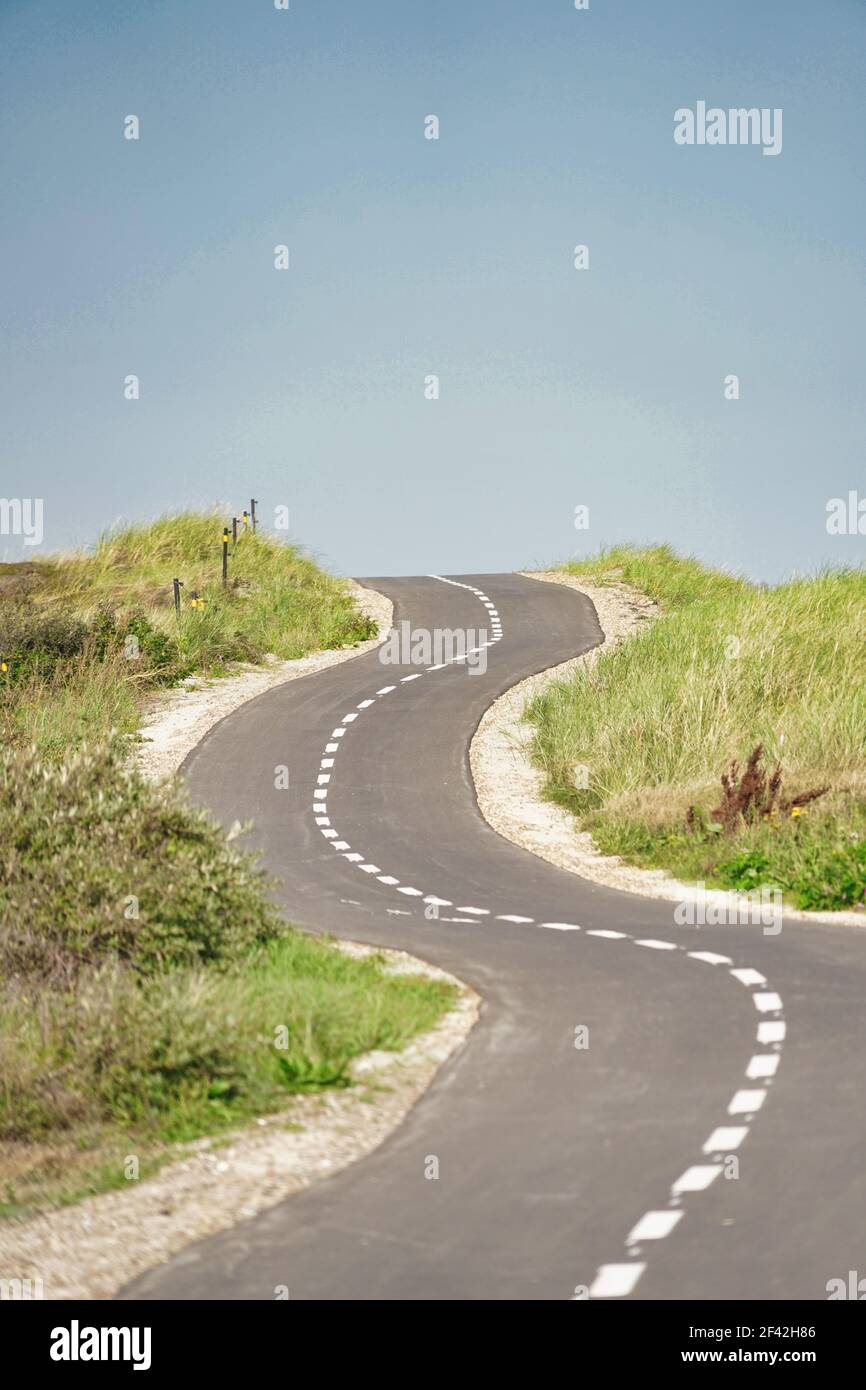 bike trail through grassland in Jutland, Denmark Stock Photo - Alamy