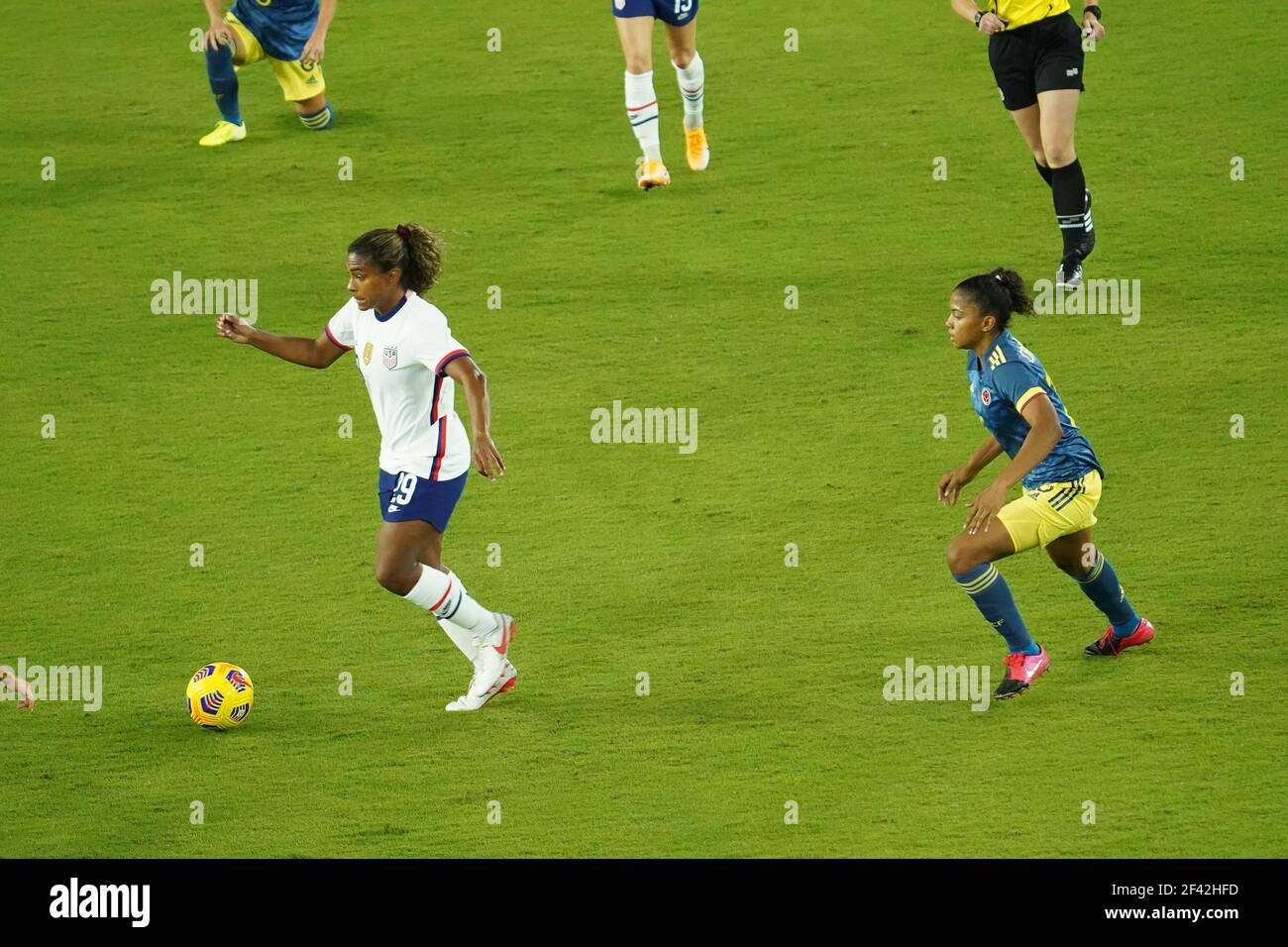Orlando, Florida, USA, January 22, 2021, USA face Colombia in an ...