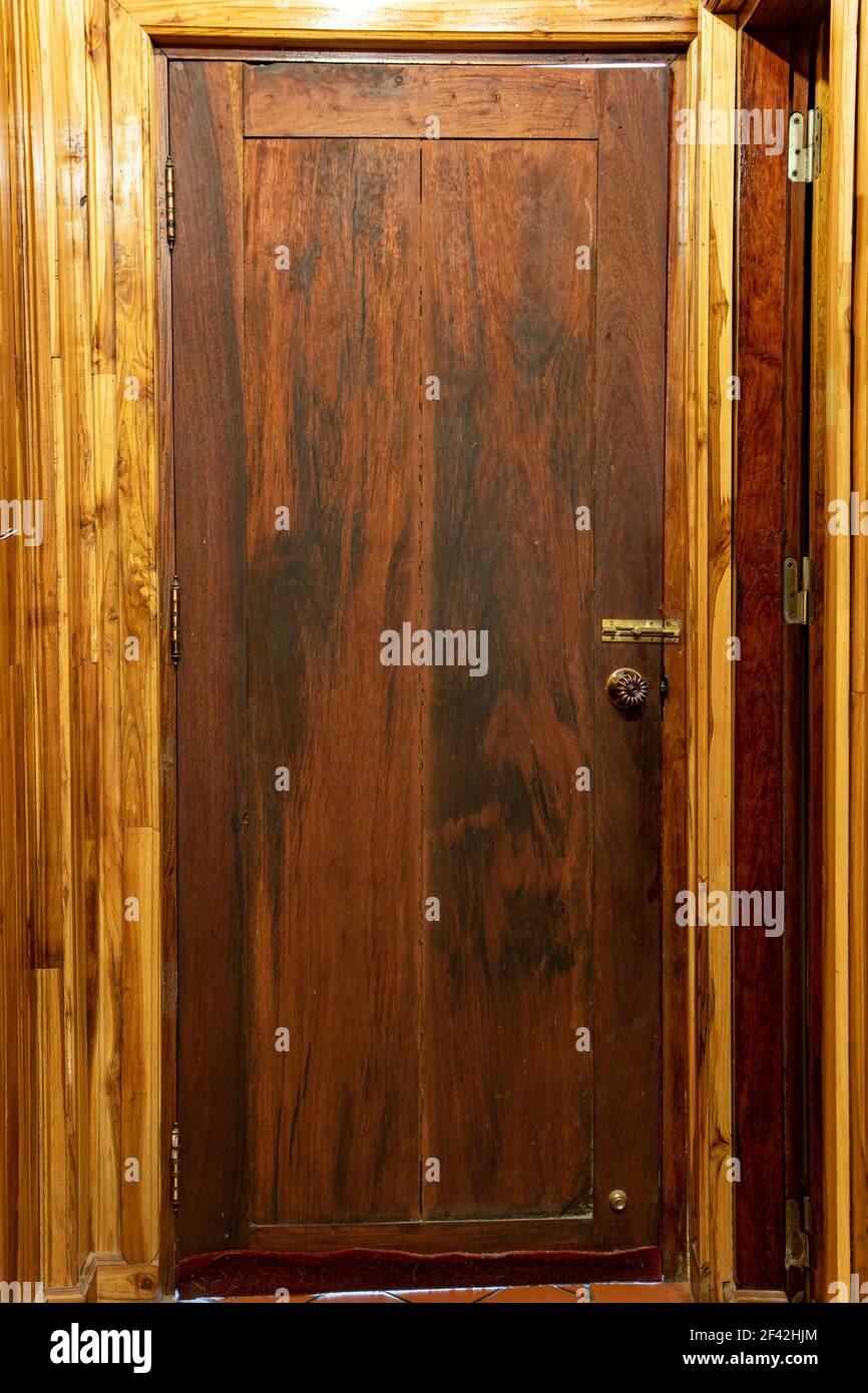 The Closed wooden door in the room Stock Photo - Alamy