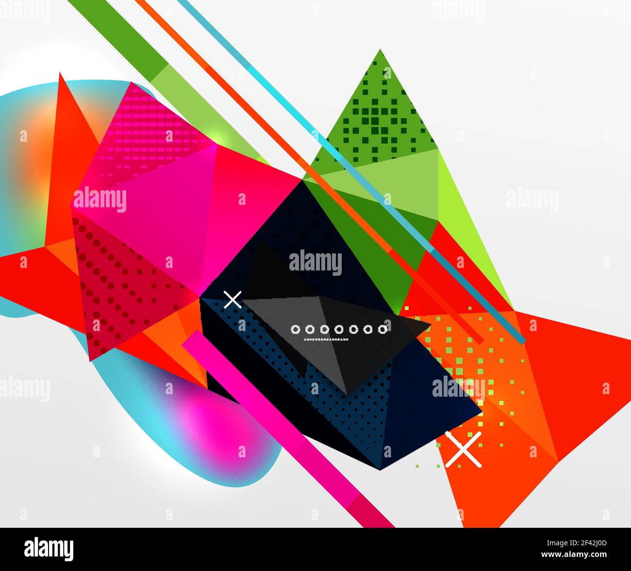 Abstract geometric background, polygonal triangle elements, lines and ...