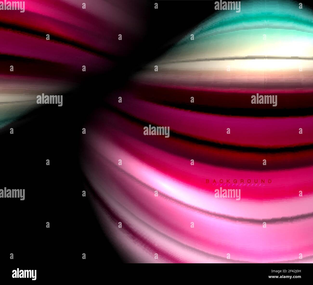 Fluid wavy multicolored lines on black. Fluid wavy multicolored lines ...