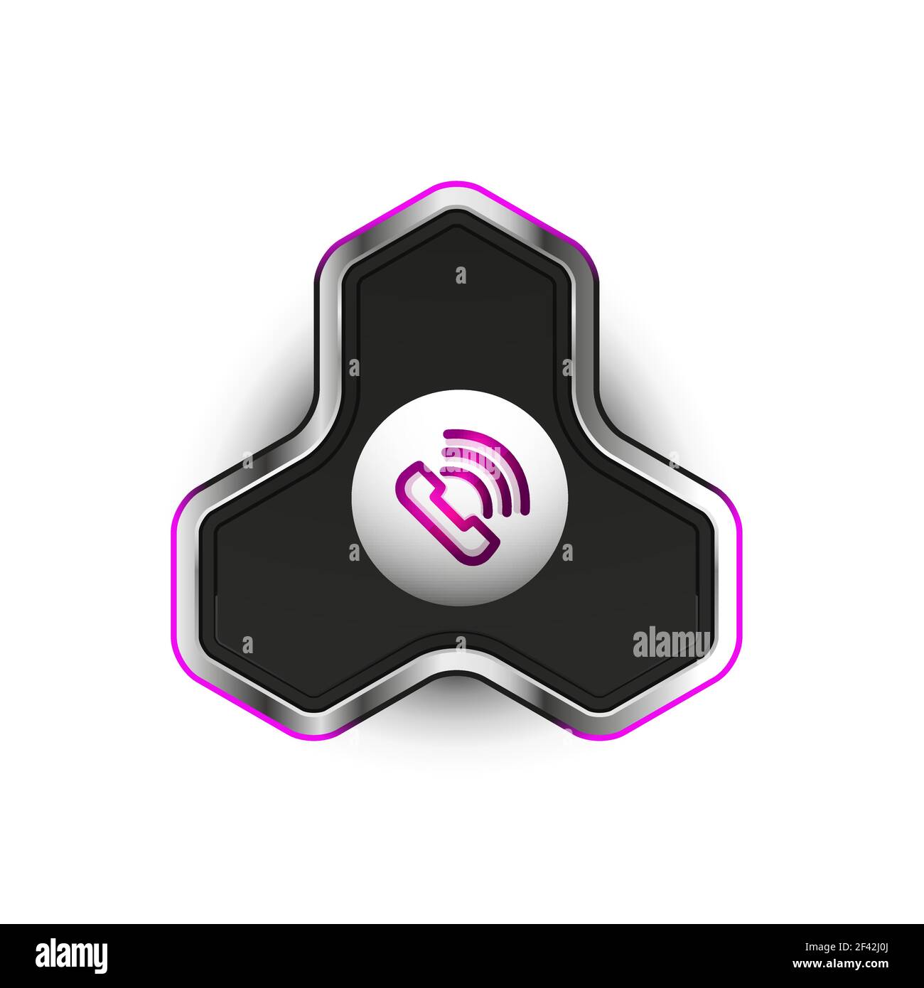 Old fashioned phone button, call center support icon. Old fashioned ...