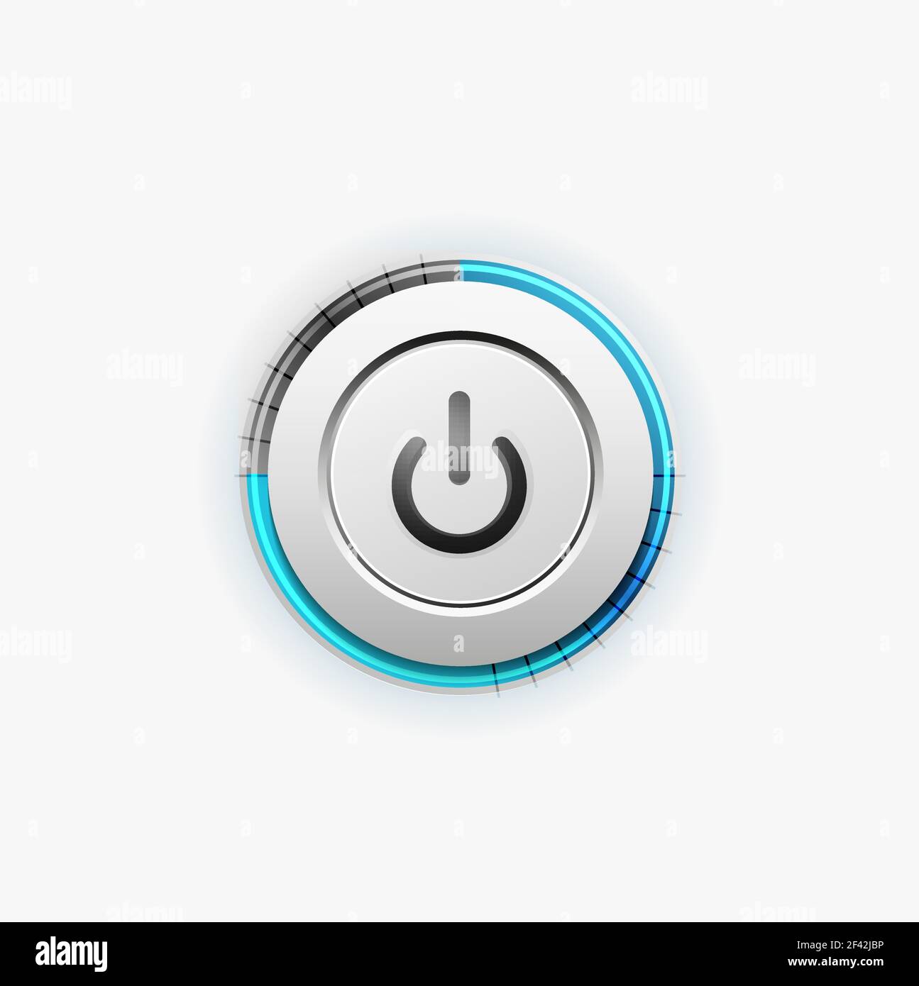 Power button technology logo, digital art techno concept, on off icon ...