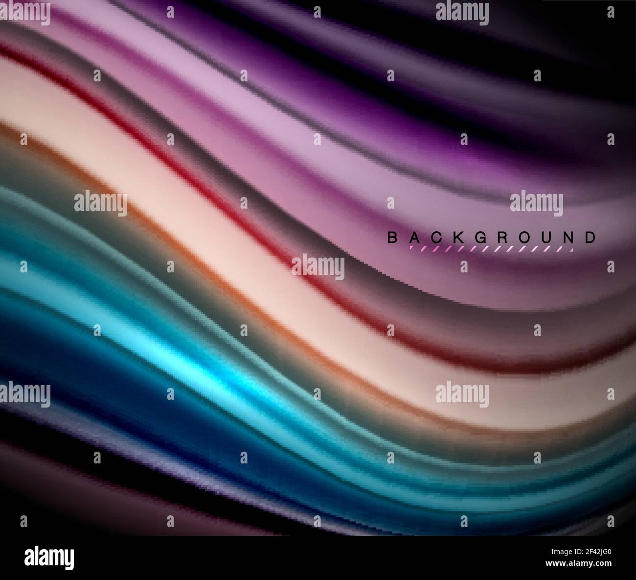 Fluid wavy multicolored lines on black. Fluid wavy multicolored lines ...