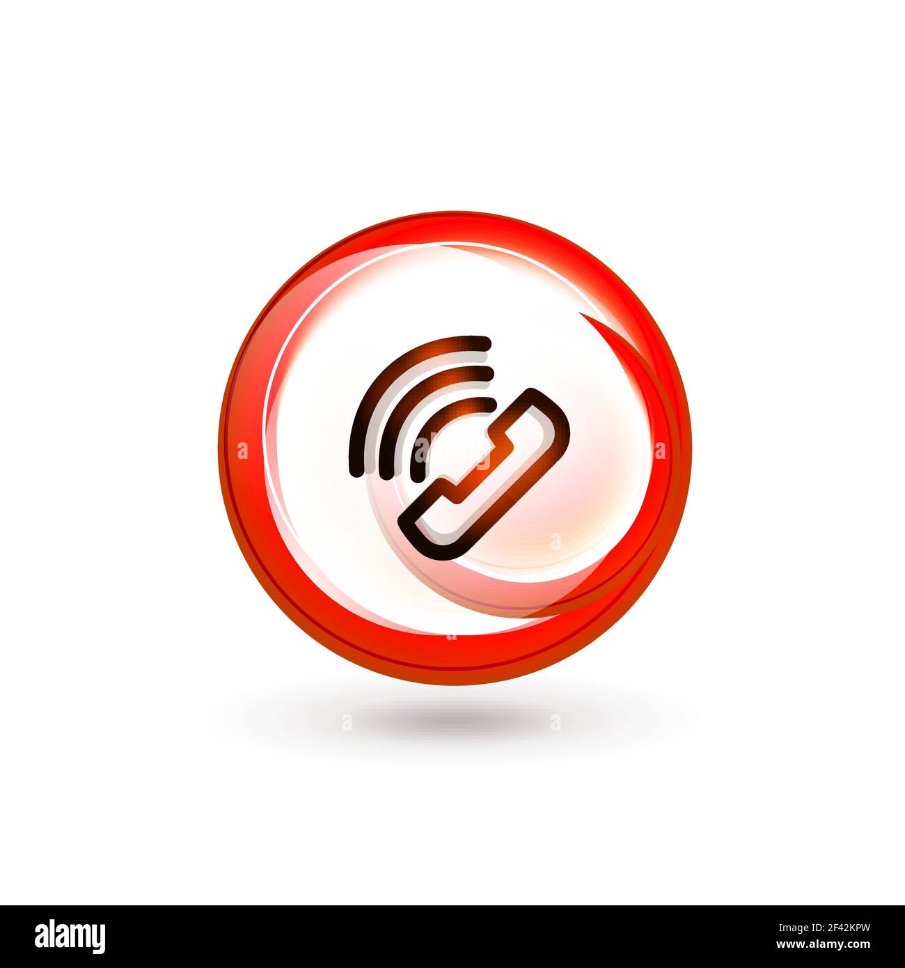 Old fashioned phone button, call center support icon. Old fashioned ...