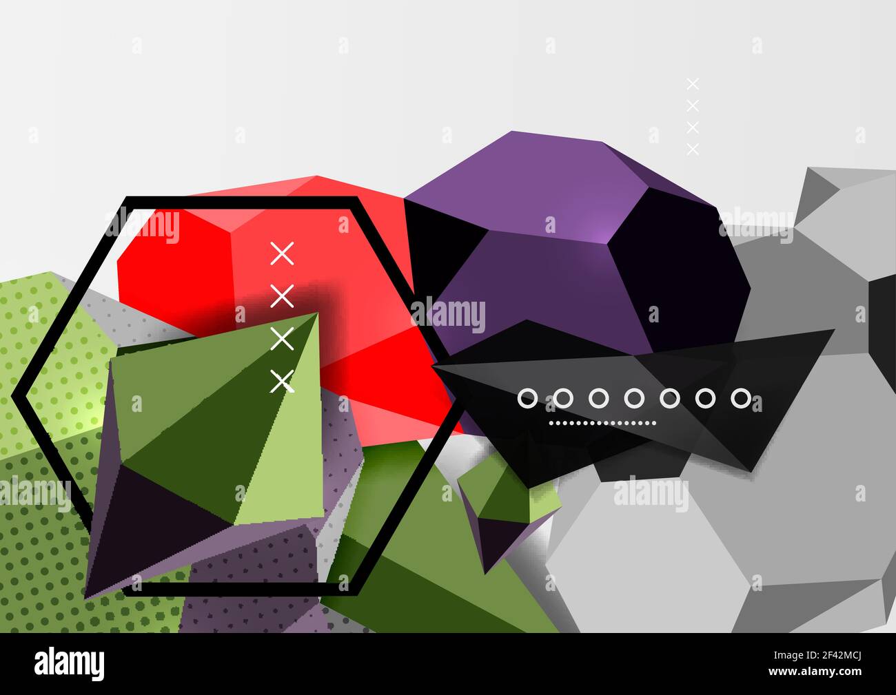 Color 3d geometric composition poster. Color 3d geometric composition ...
