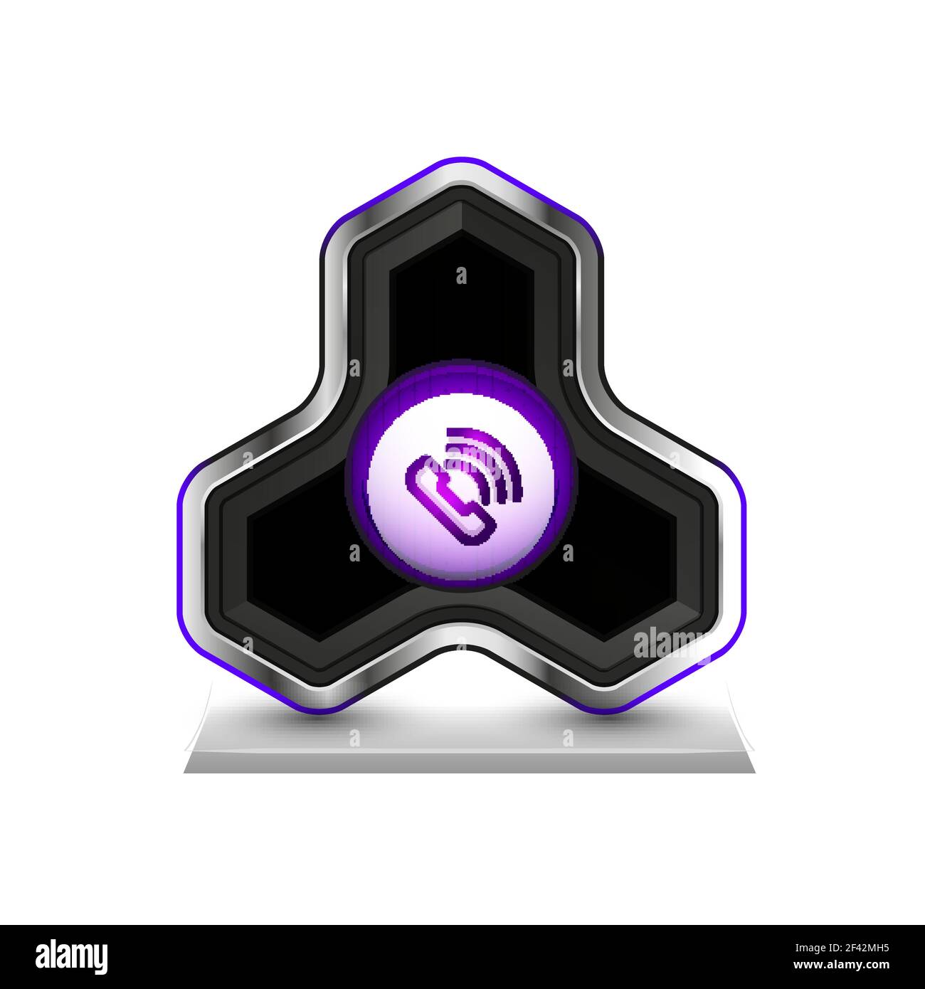Old fashioned phone button, call center support icon. Old fashioned ...