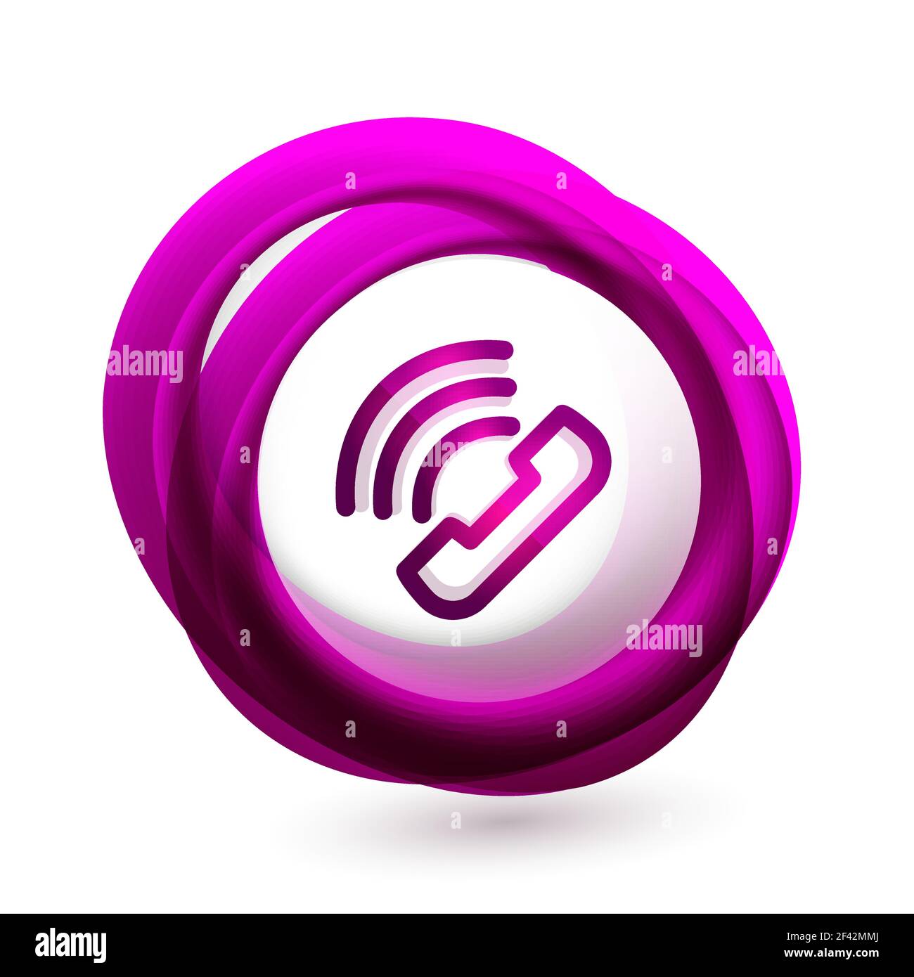 Old fashioned phone button, call center support icon. Old fashioned ...