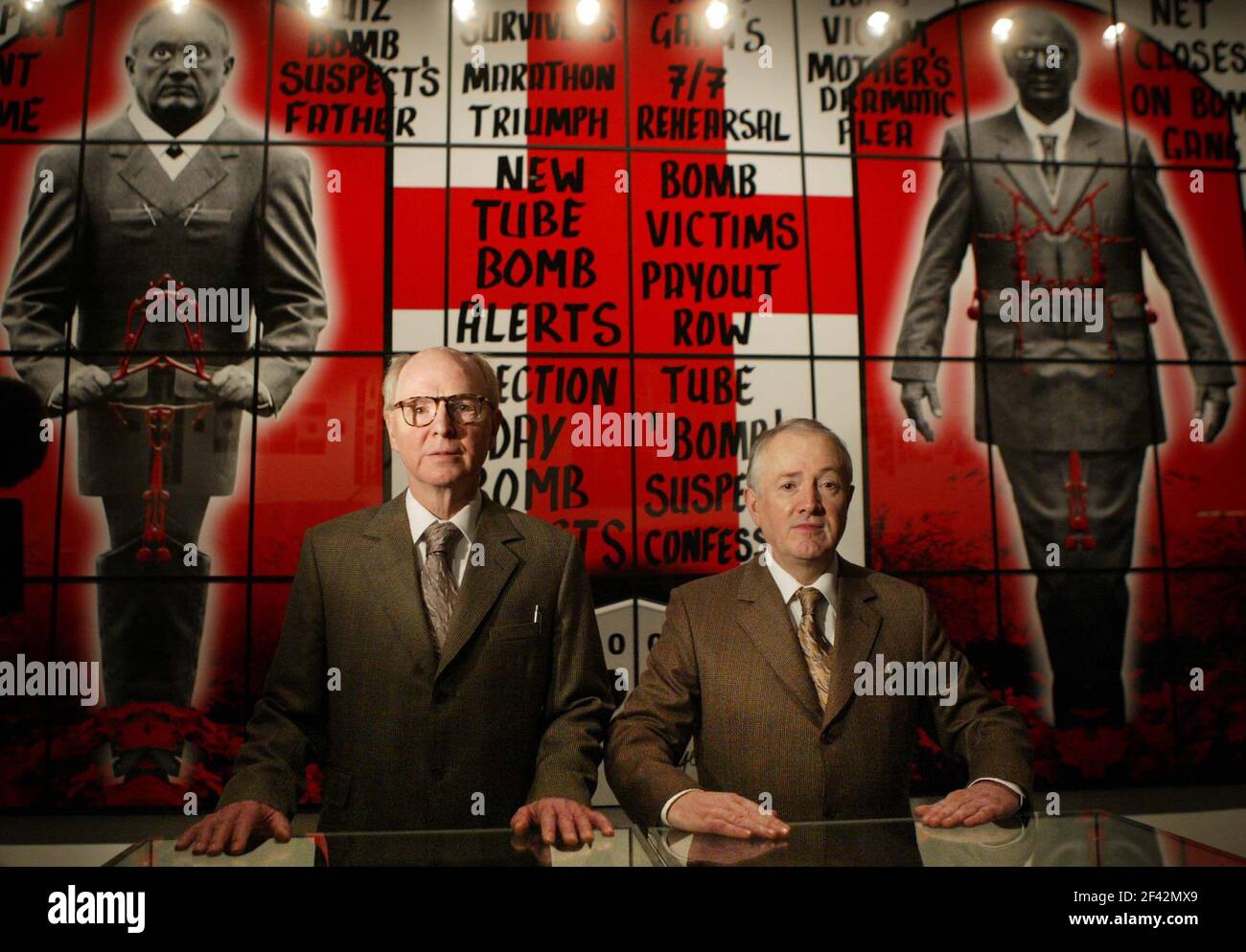 Artists Gilbert and George pose for photographers during the press ...