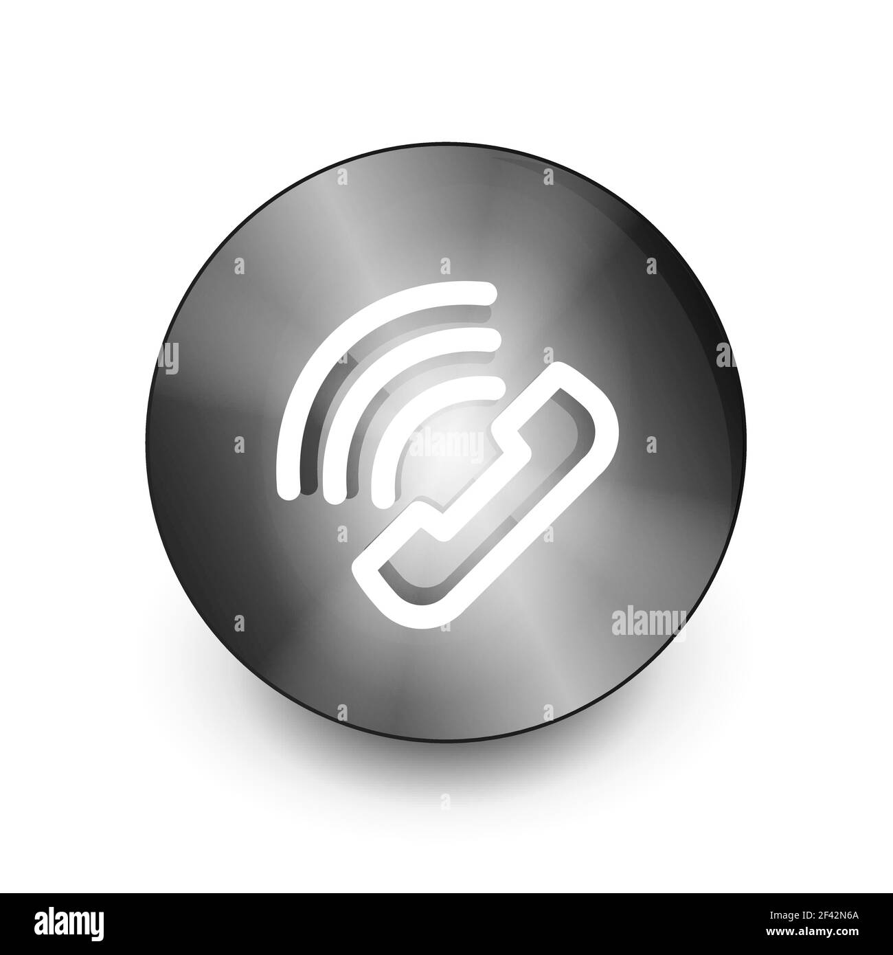 Call button icon Black and White Stock Photos & Images - Alamy