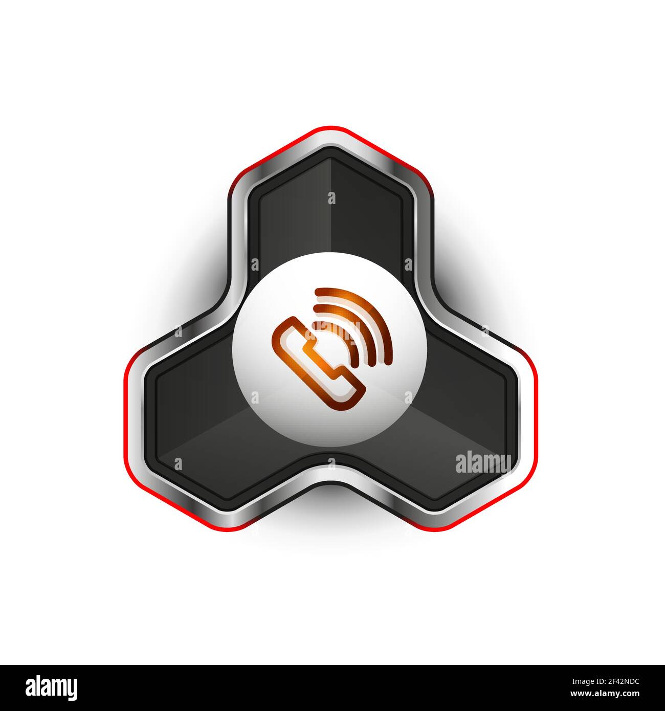 Old fashioned phone button, call center support icon. Old fashioned ...