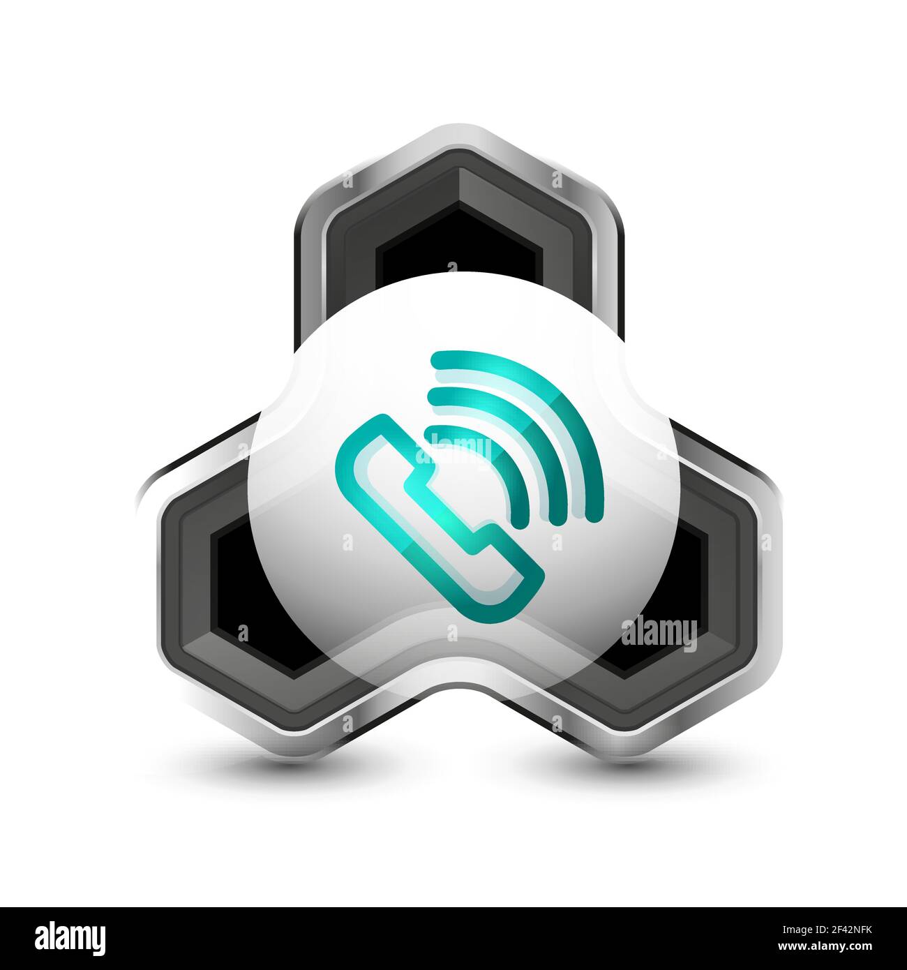 Old fashioned phone button, call center support icon. Old fashioned ...