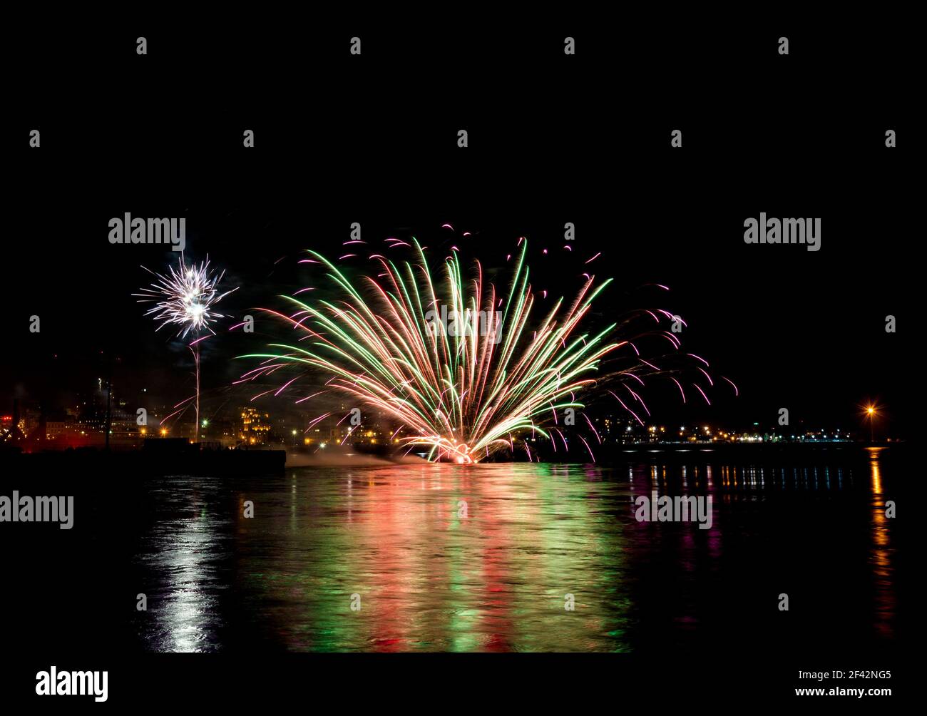 Nautical fireworks. These explode on the surface of water, rather than ...