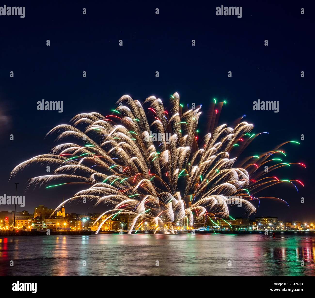 Nautical fireworks. These explode on the surface of water, rather than ...