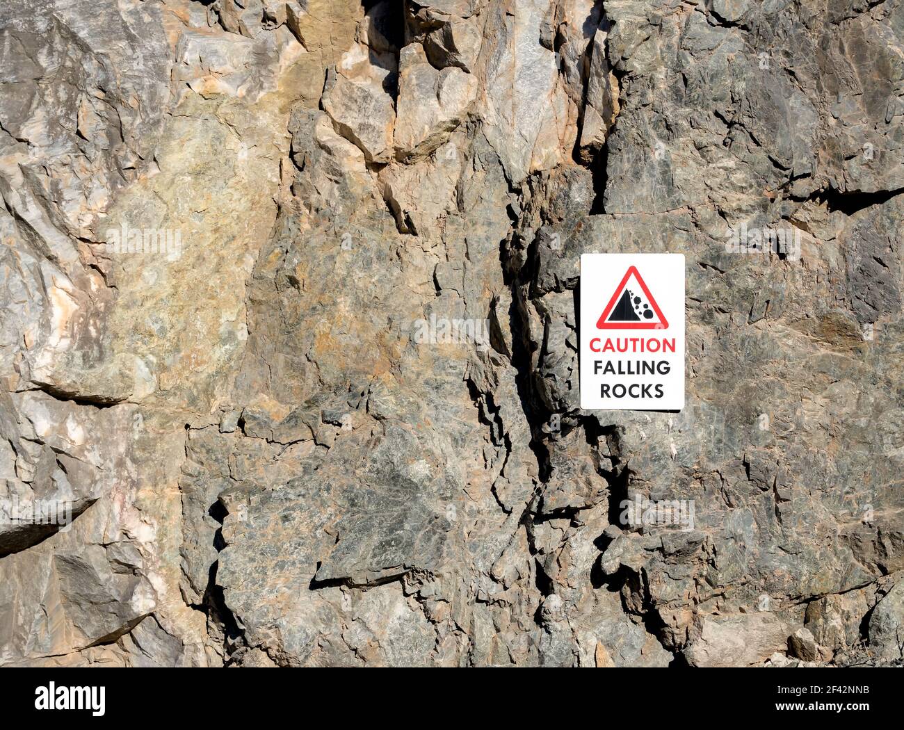Beware falling rocks sign hi-res stock photography and images - Alamy