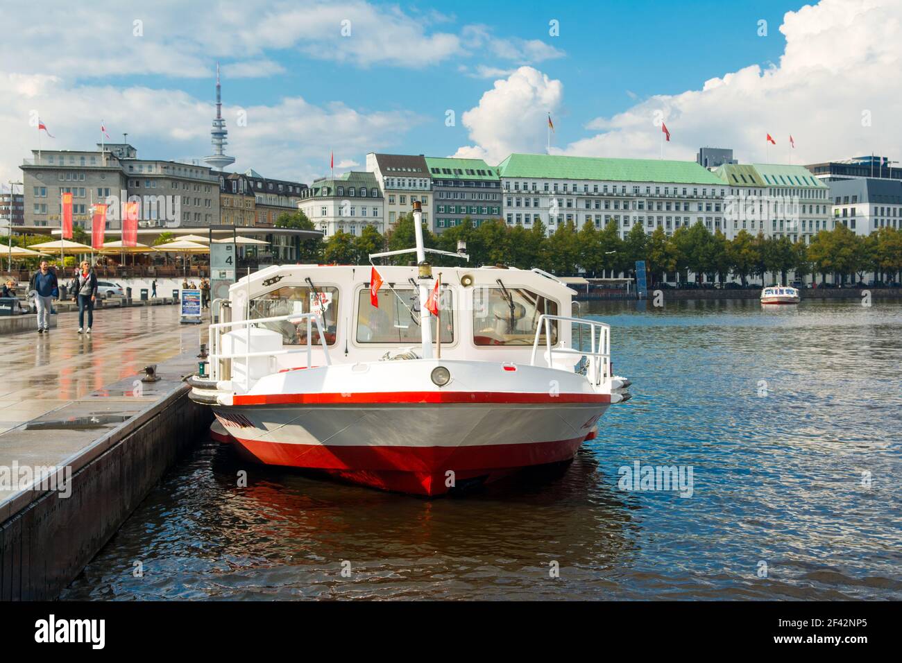 Hamburg, Germany - 18 September 2017: Traditional steamer boat for ...