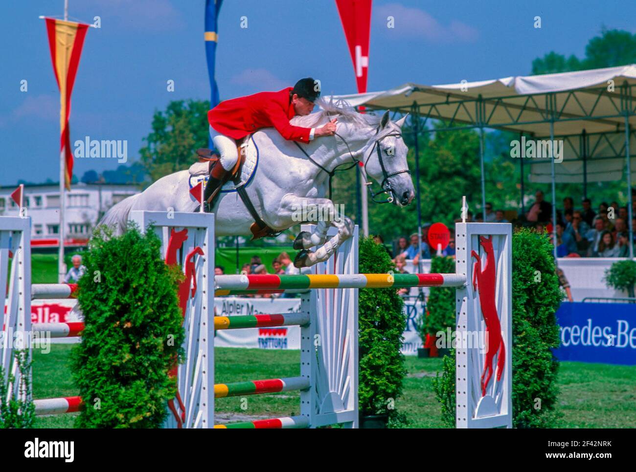 CSIO Lucerne, 1994, Royne Zettermann (SWE) riding Irco Mena Stock Photo ...