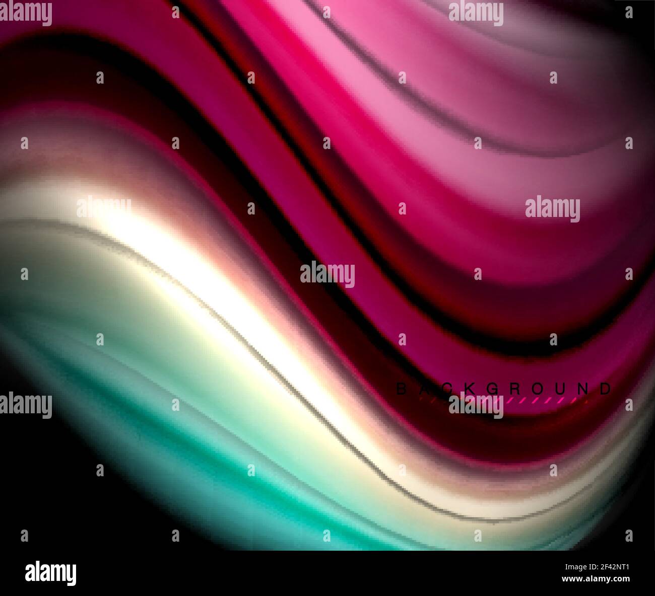 Fluid wavy multicolored lines on black. Fluid wavy multicolored lines ...