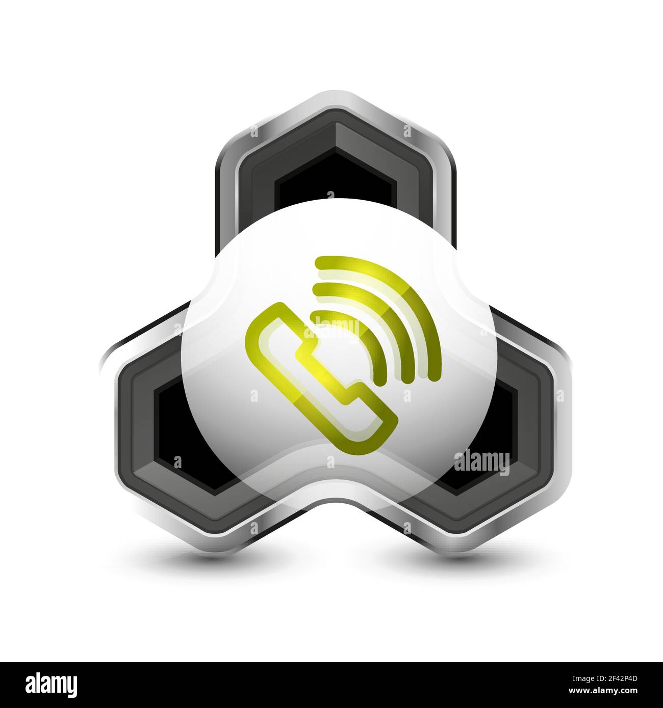 Old fashioned phone button, call center support icon. Old fashioned ...