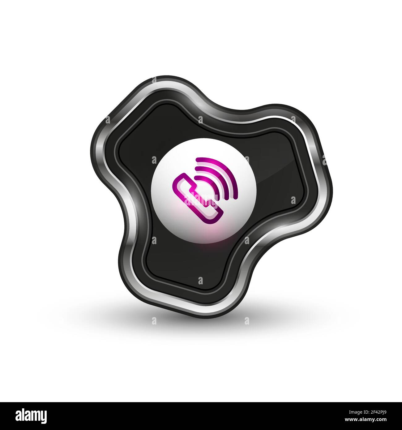 Old fashioned phone button, call center support icon. Old fashioned ...