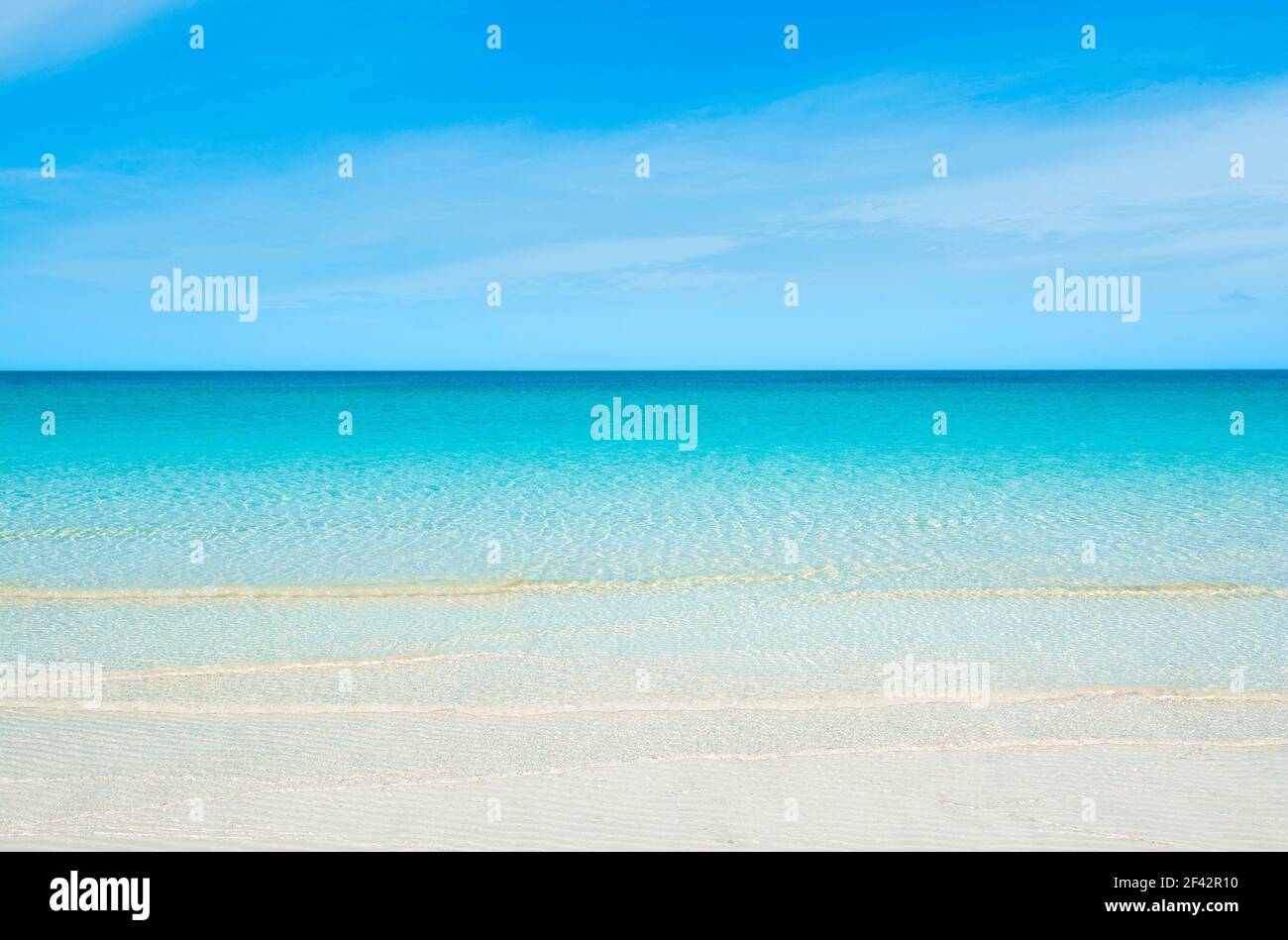 Beautiful landscape of clear turquoise ocean and sandy beach in ...