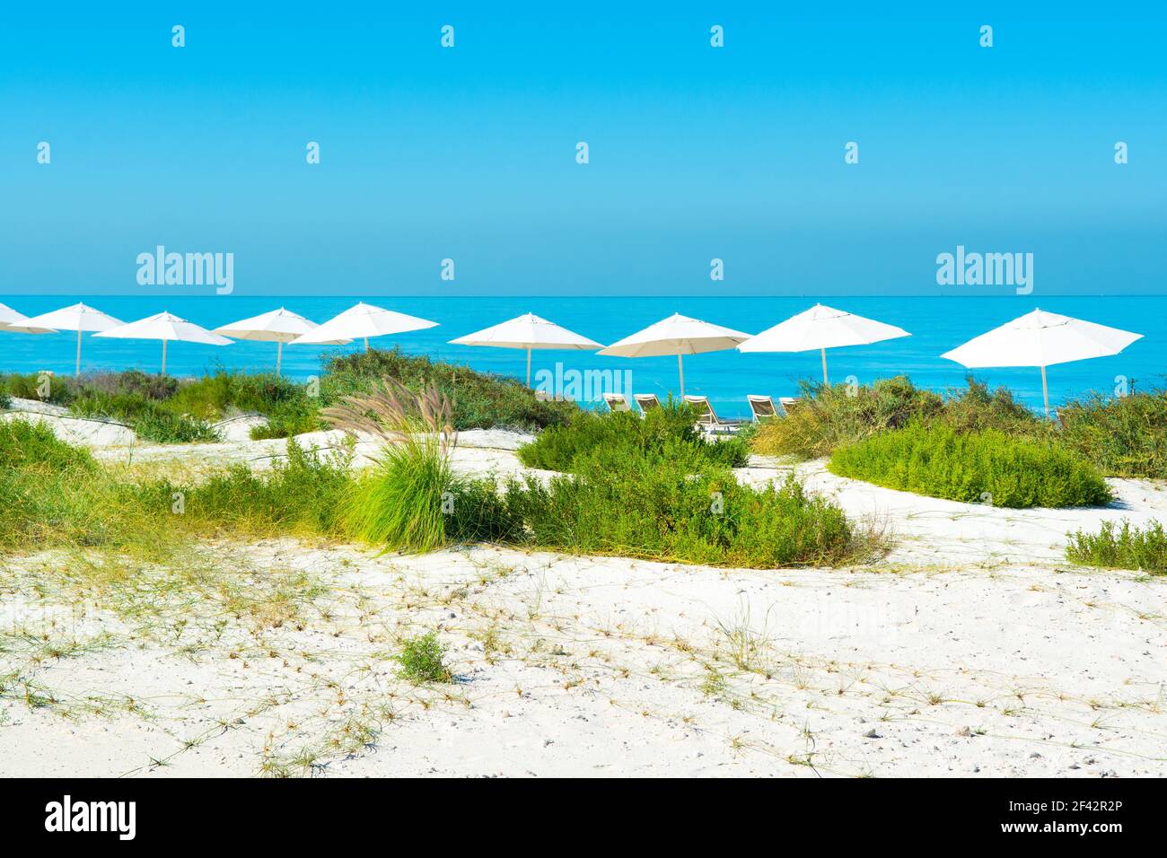 Beautiful landscape of clear turquoise ocean and sandy beach in ...