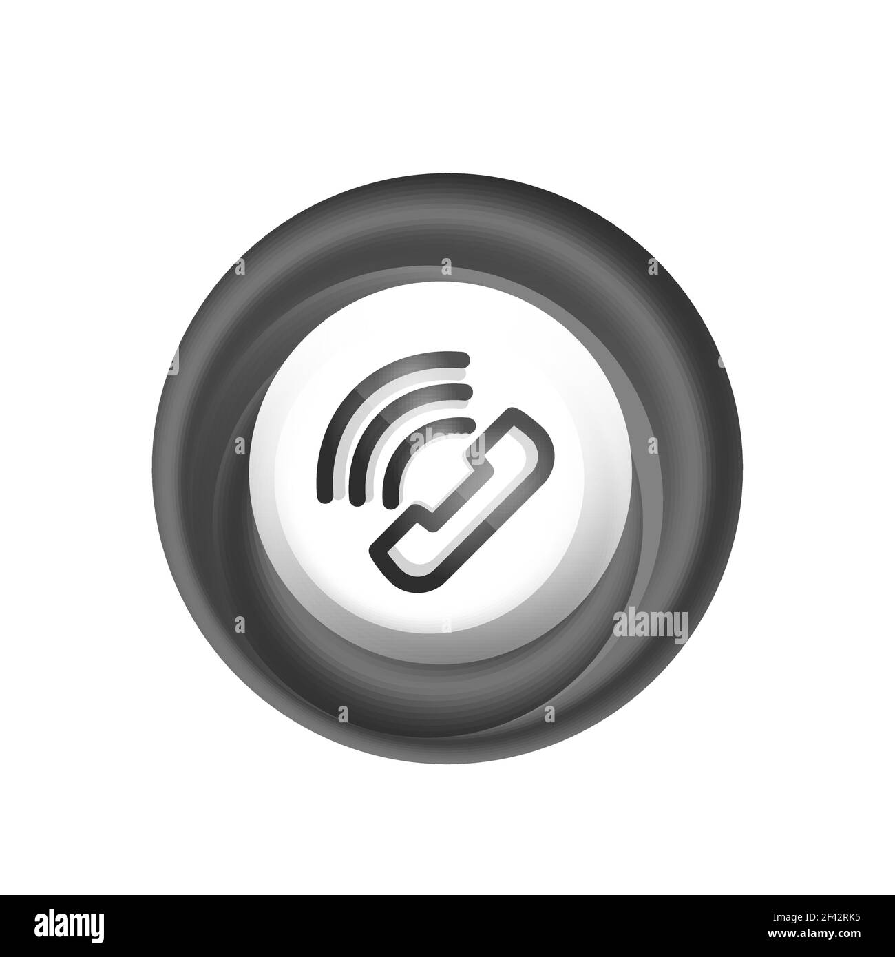 Old fashioned phone button, call center support icon. Old fashioned ...