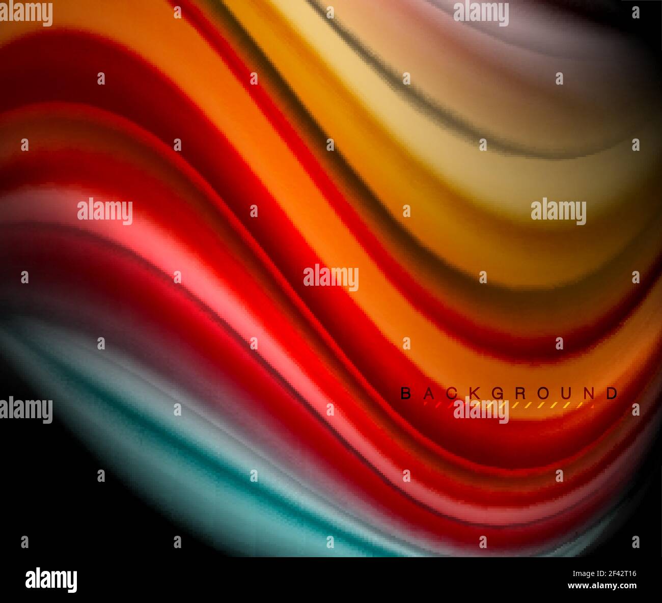 Fluid wavy multicolored lines on black. Fluid wavy multicolored lines ...
